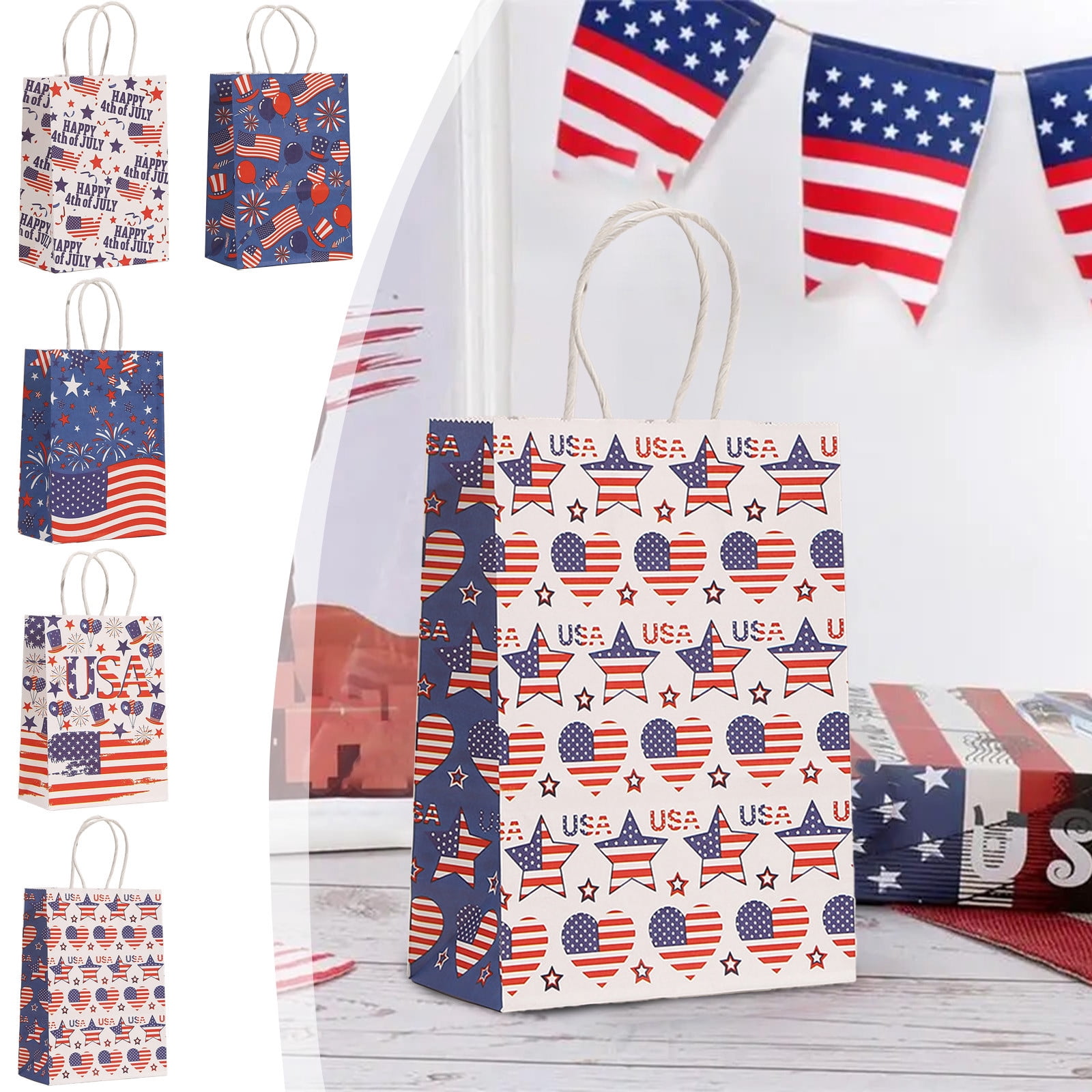 Viflosae 4th of July Decorations Indoor Independence Day Gift Bags ...