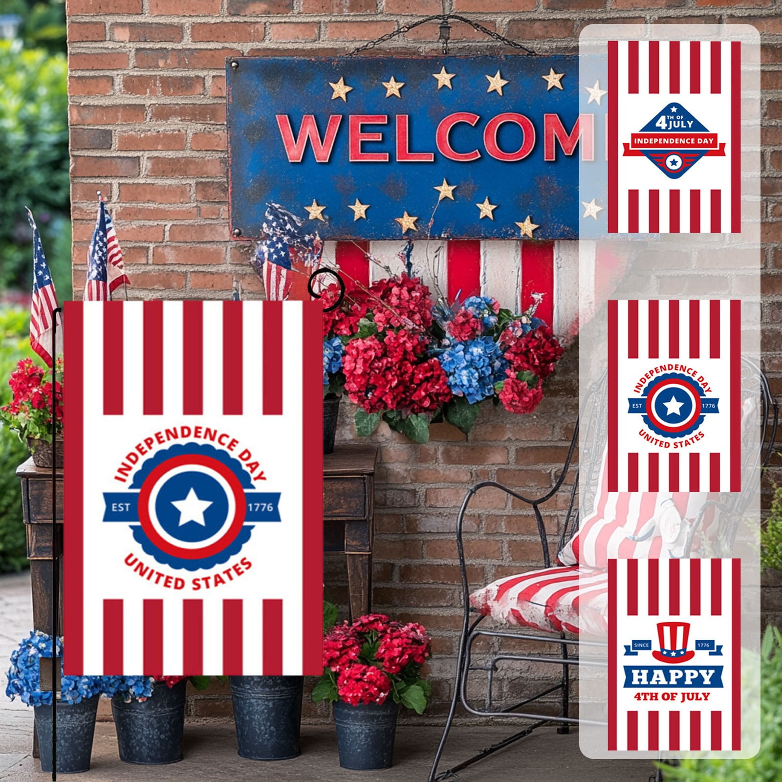 Viflosae 4th of July Flags 4th of July Party Supplies Patriotism Garden ...