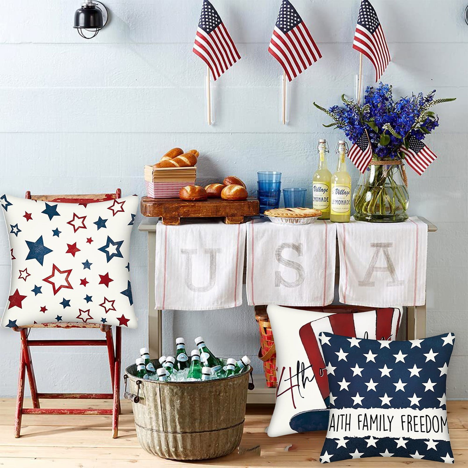 Viflosae 4th of July Pillow Covers 4th of July 4th Of July Cushion ...