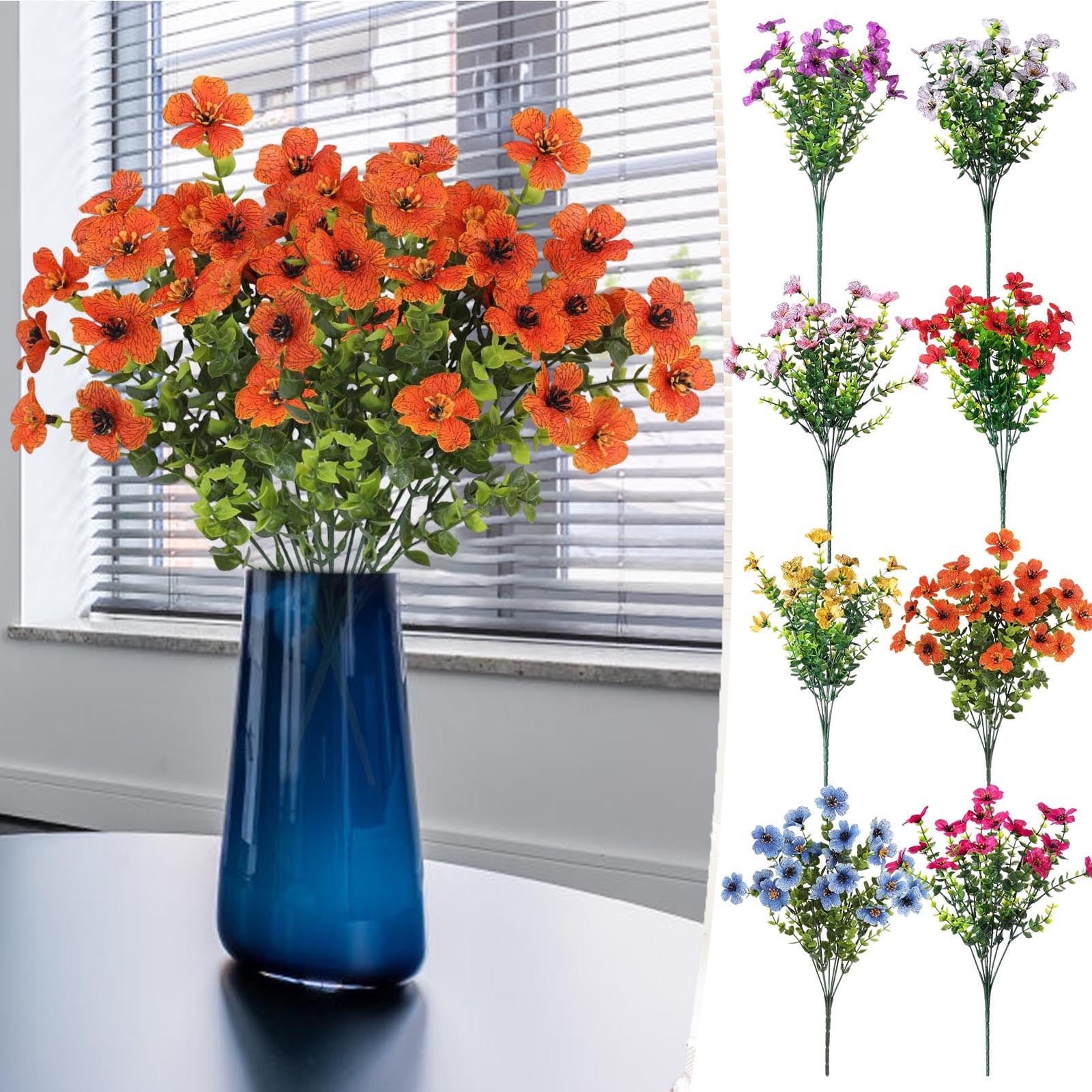 Viflosae Artificial Flowers Fake Plant Kitchen Counter Decor 10-Pack ...