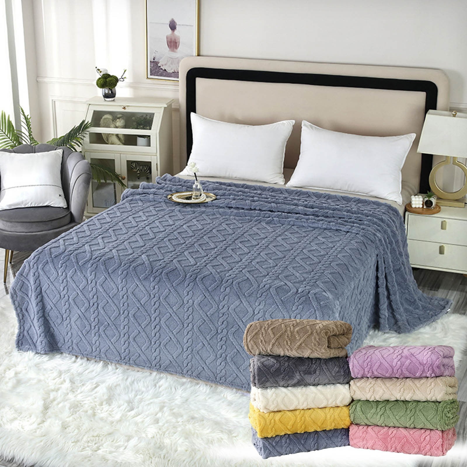 Viflosae Bed Throw Blanket Decorative Throw Blanket 47.24x78.74in ...