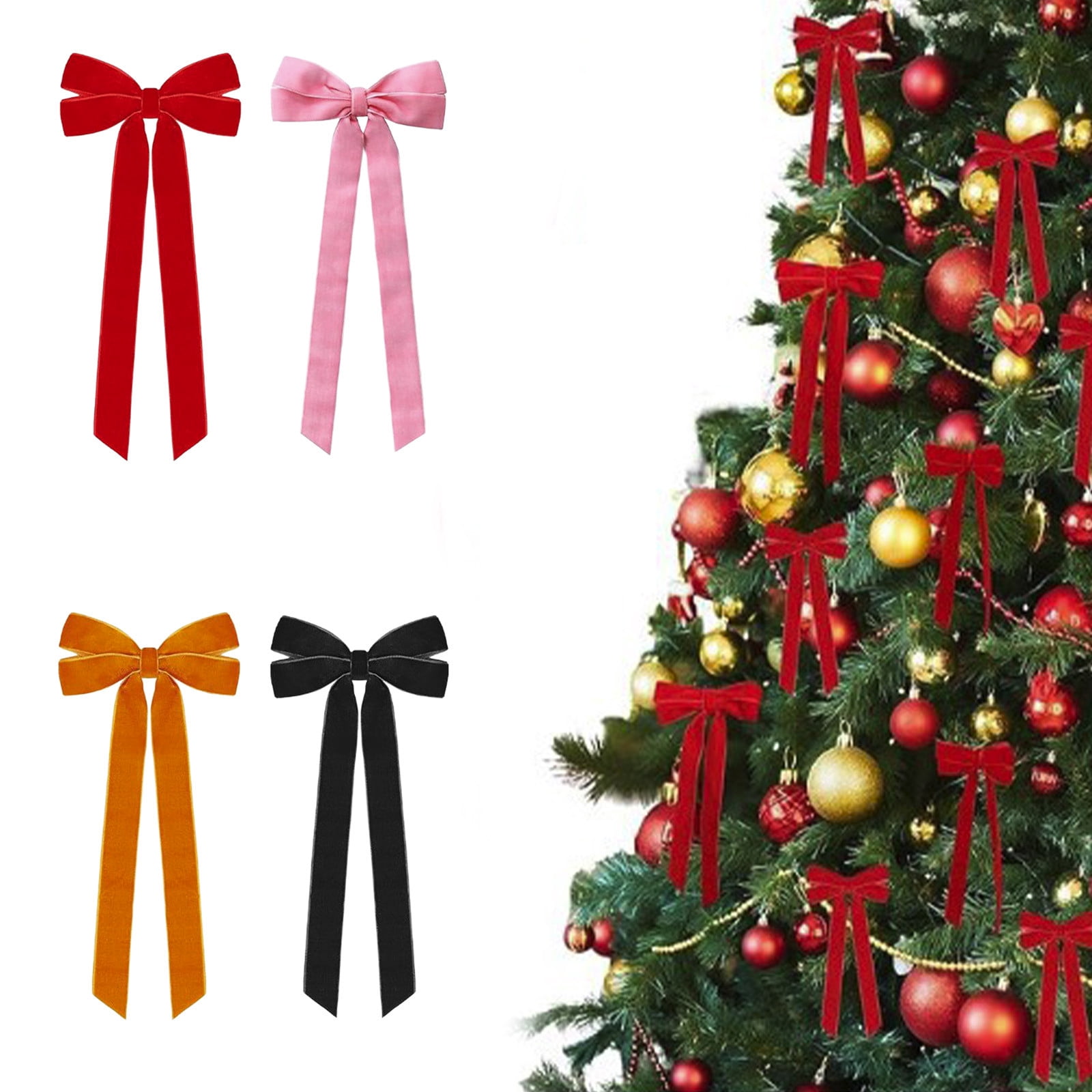 Viflosae Bow Birthday Decorations Christmas Ornaments Velvet Bows ...