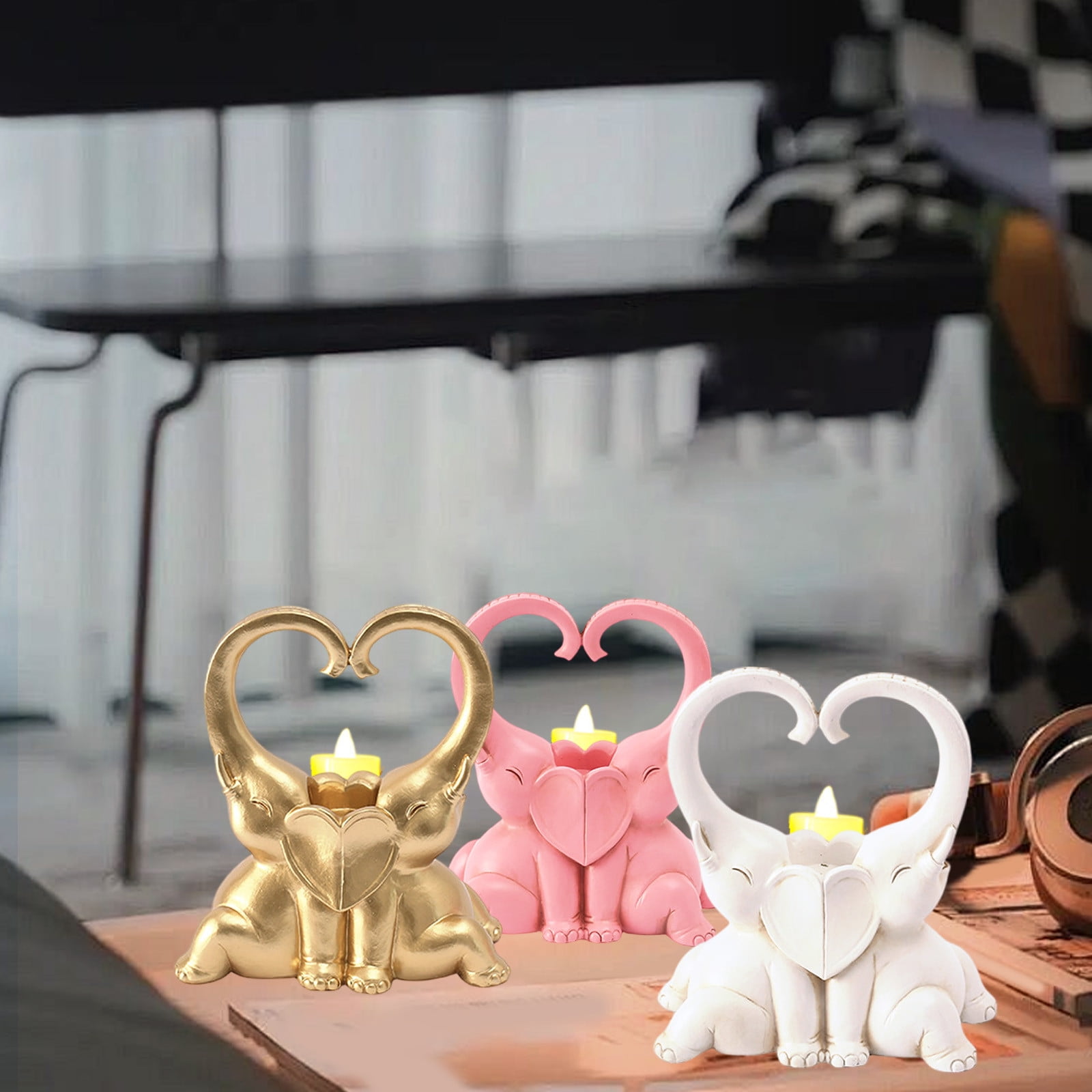 Viflosae Candlestick Holder Valentine's Day Decorations Electronic ...