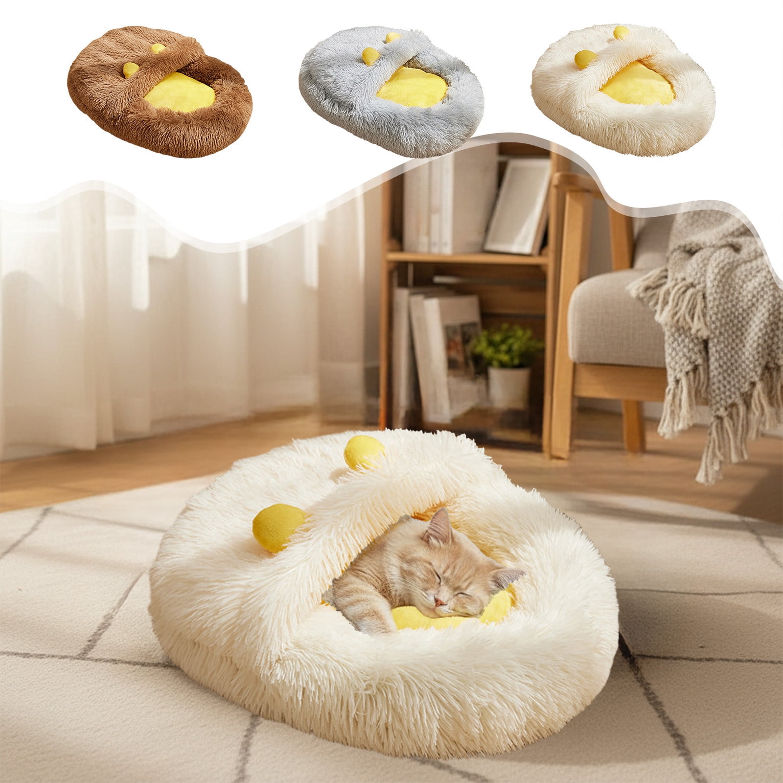 Viflosae Cats Desk Bed Dog Bed Washable Dog House Indoor Foldable Soft ...