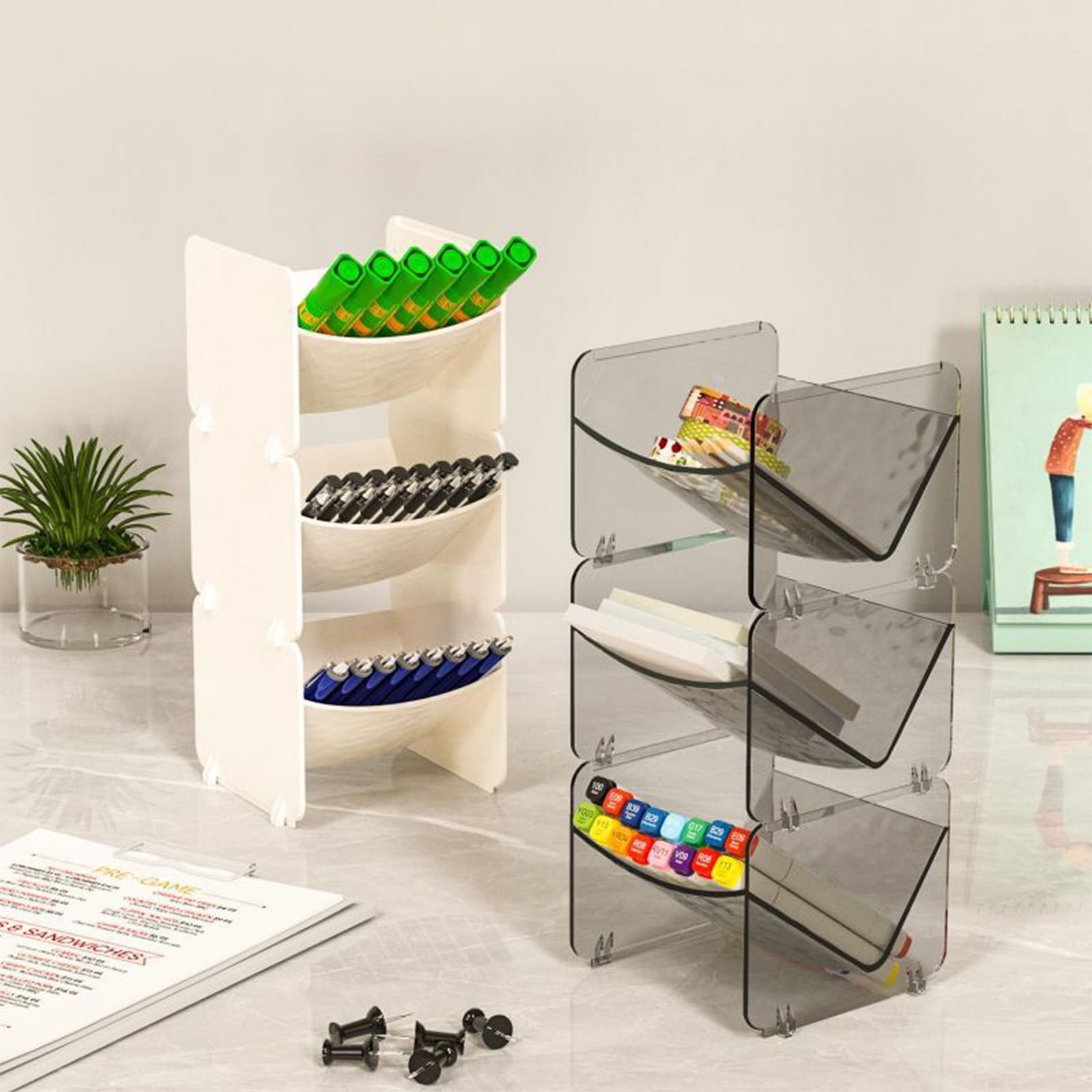 Viflosae Corner Shelf Corner Storage Desktop Plastic Storage Rack ...