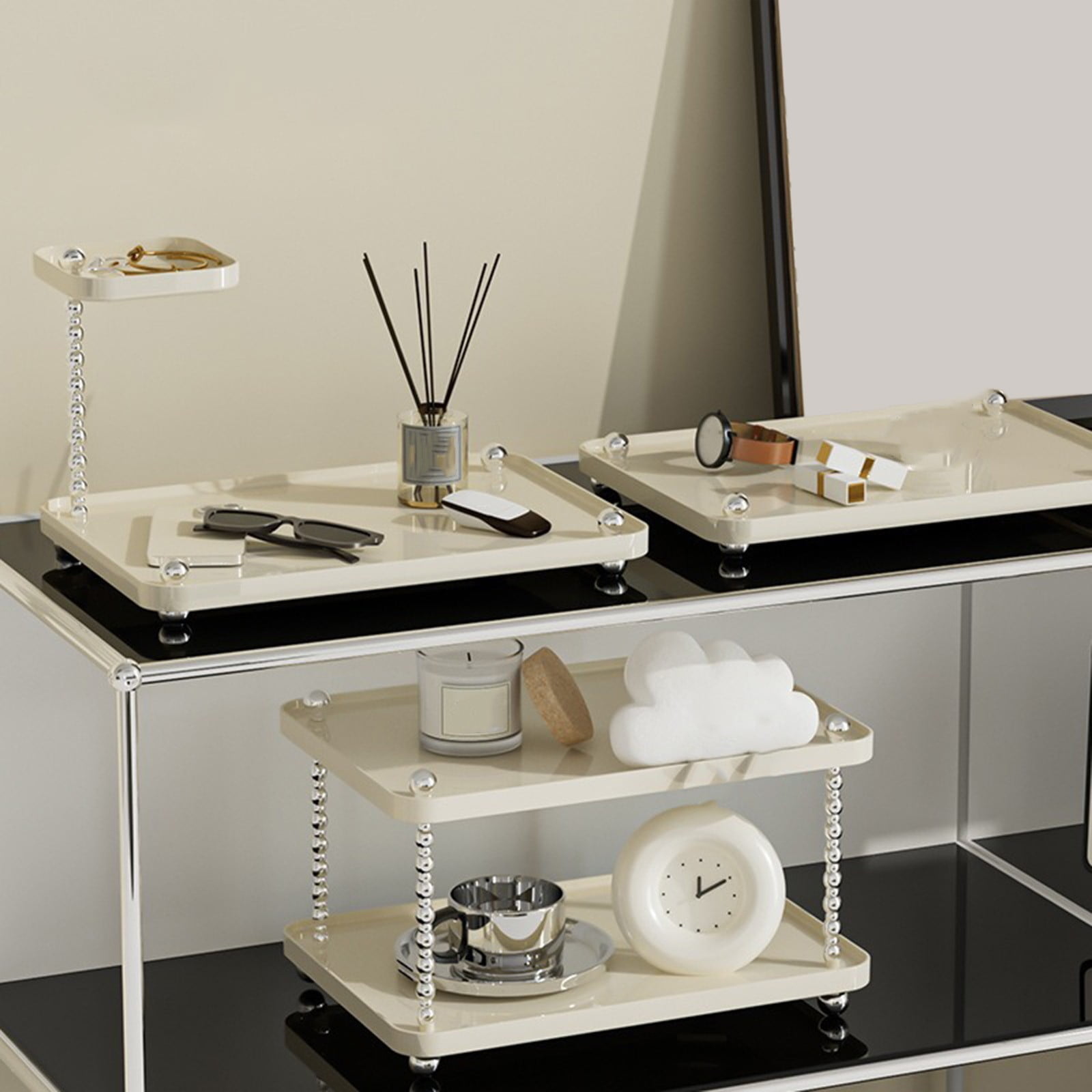 Viflosae Corner Shelf Modern Entryway Organizer Stylish Multi Tier ...