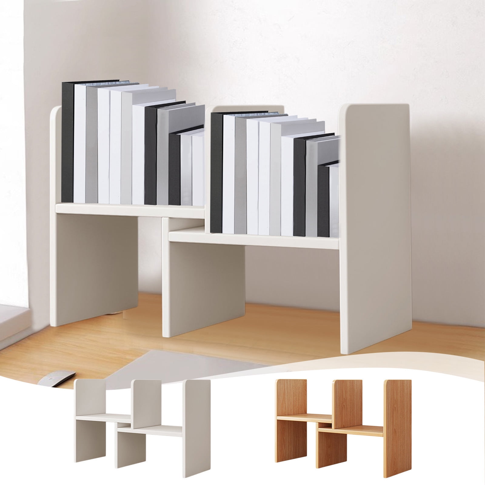 Viflosae Corner Shelves Retractable Bookshelf Desktop Bookshelf Wooden ...