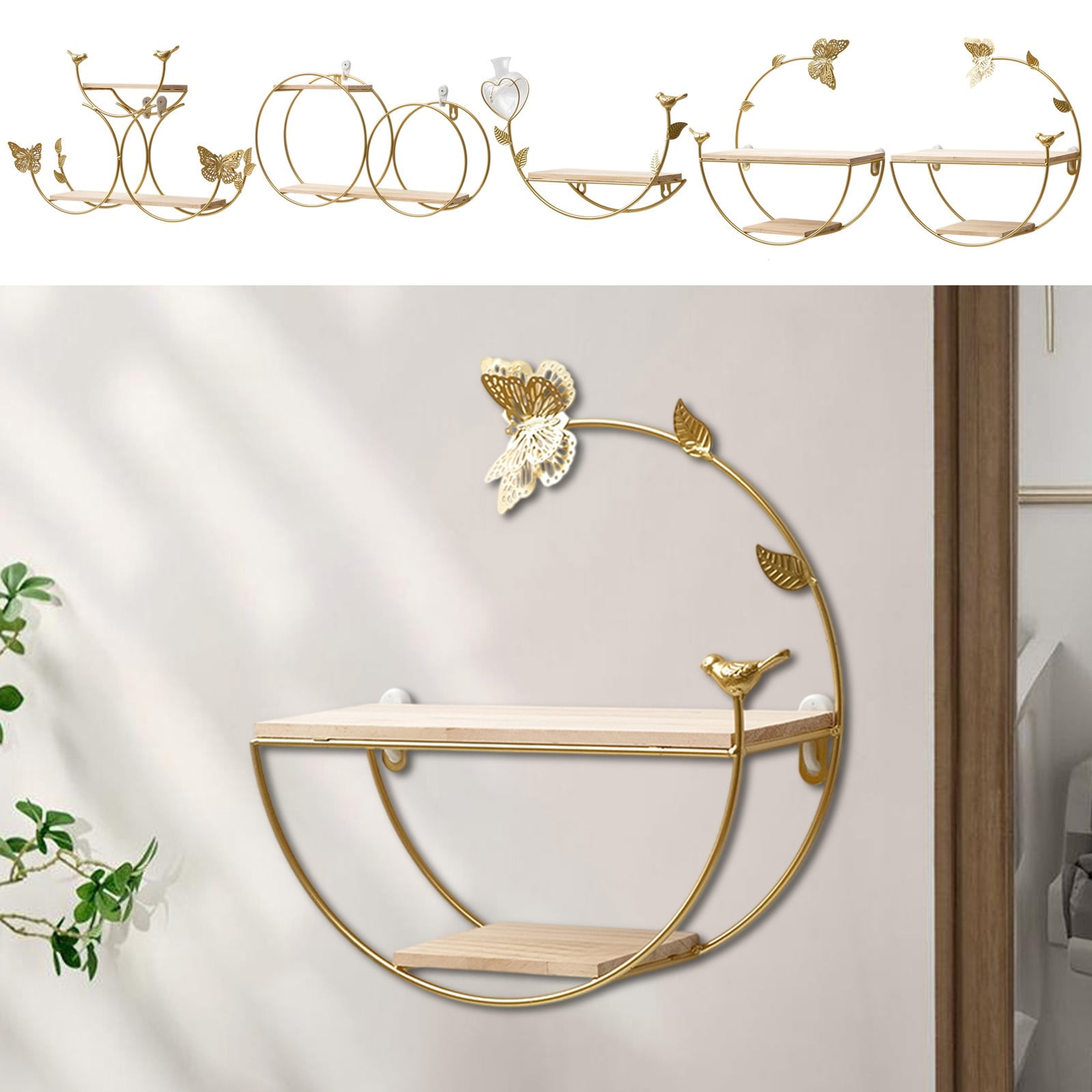 Viflosae Corner Storage Hanging Shelf No Punch Living Room Wall Hanging ...