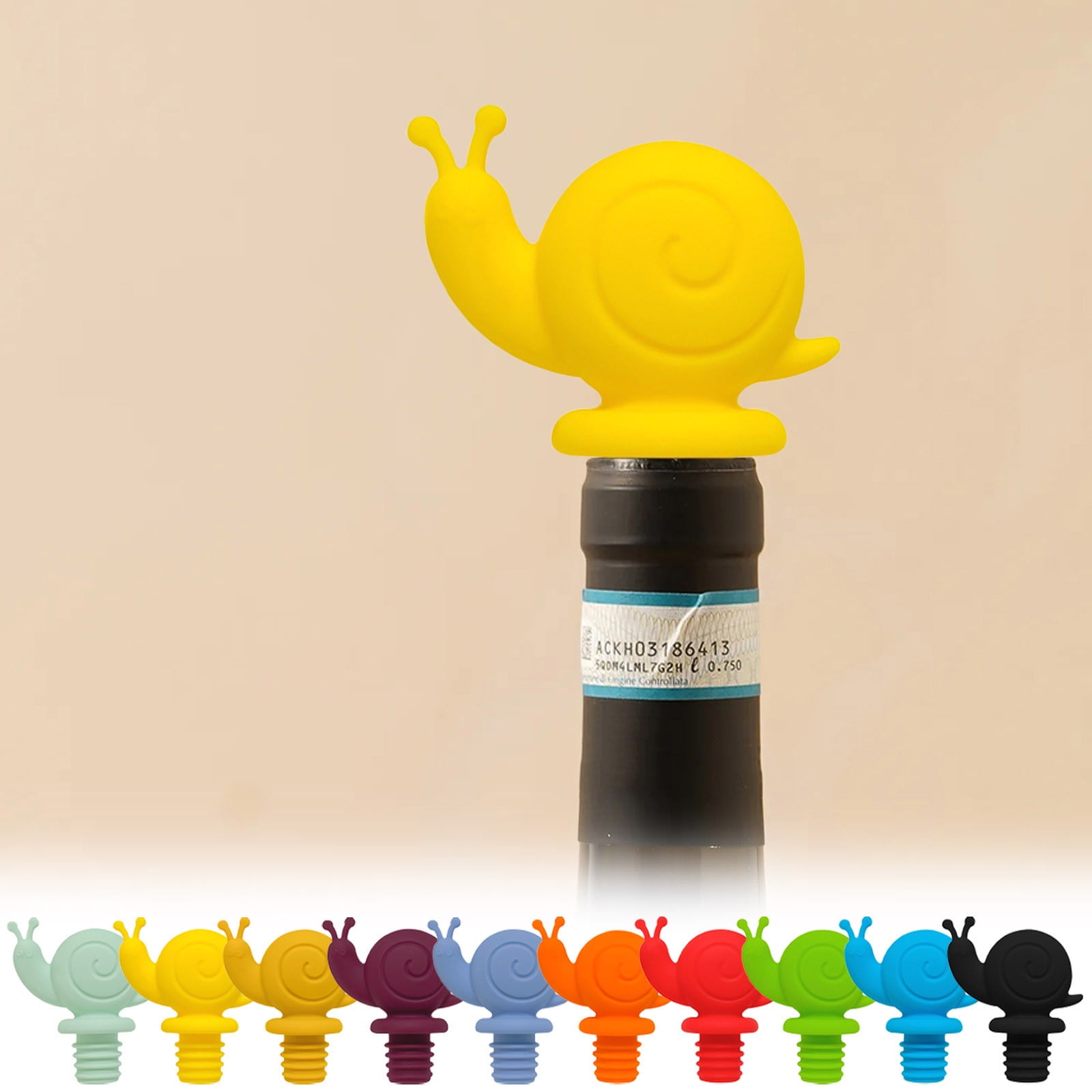 Viflosae Cute Snail Wine Bottle Stopper Leak Proof Silicone Reusable ...