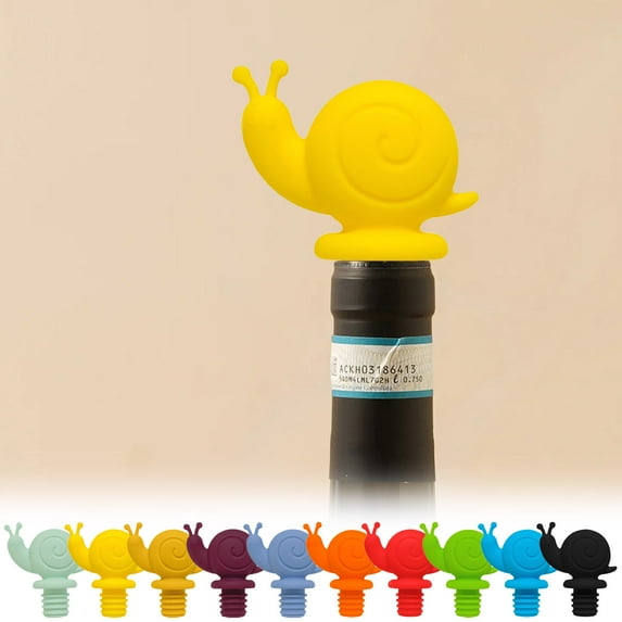 Viflosae Cute Snail Wine Bottle Stopper Leak Proof Silicone Reusable ...