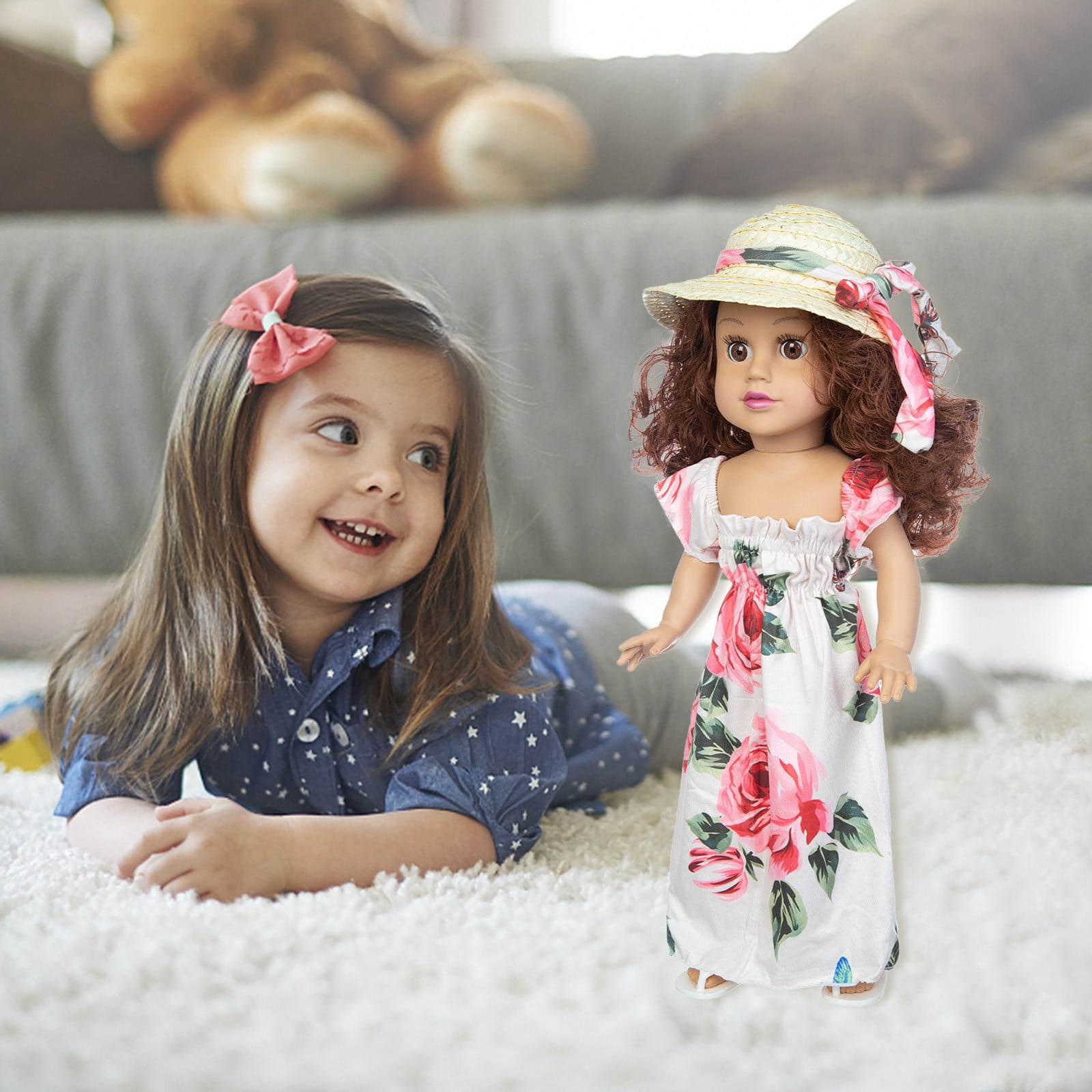 Viflosae Dolls for 3 Year Old Girls Muñecos Cute Curly Hair Doll ...