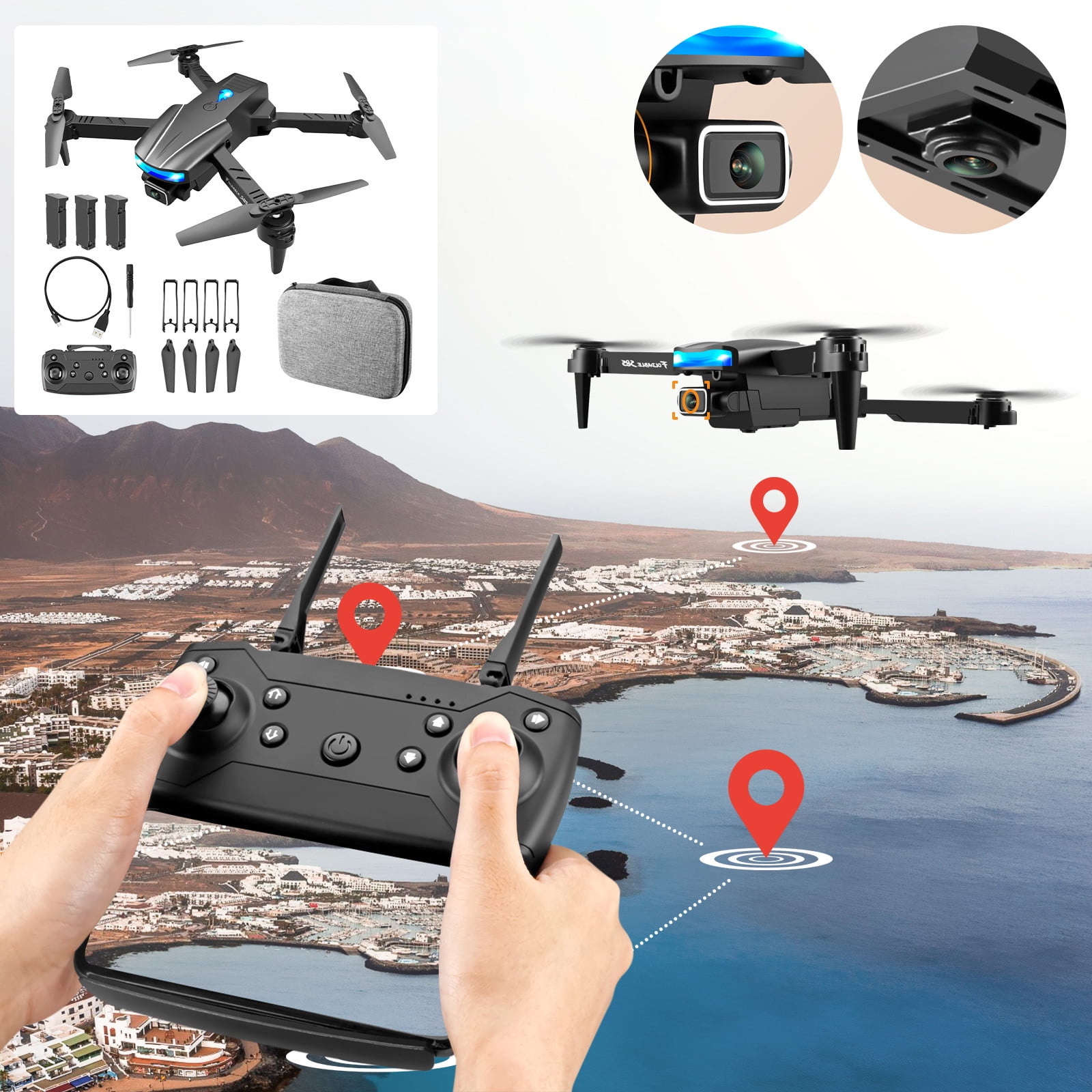 Viflosae Drones with Camera for Adults 4k S85 Three-sided Obstacle ...