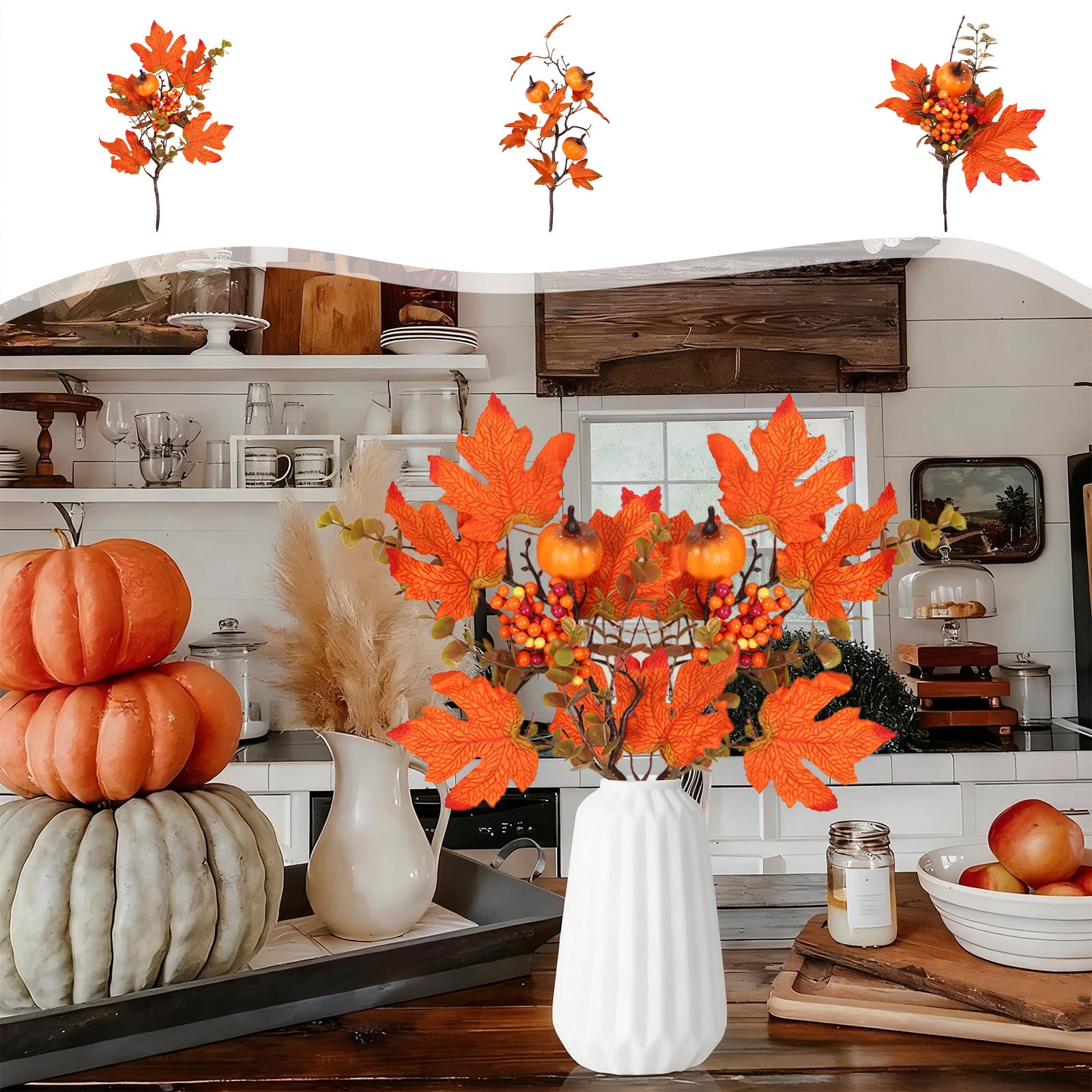 Viflosae Fall Decorations Faux Flowers Thanksgiving Decor Halloween ...