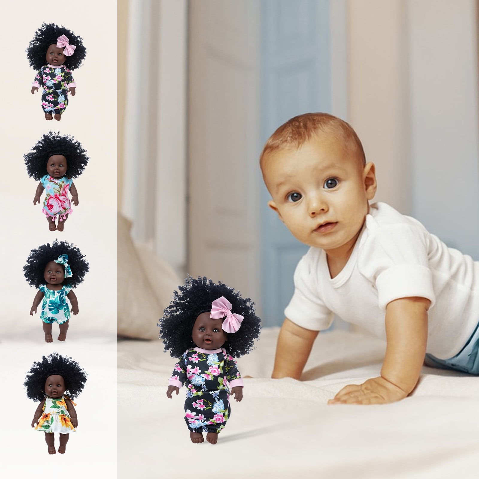 Viflosae Four Year Old Girl Birthday Gifts 12 Inch Black Baby Dolls ...