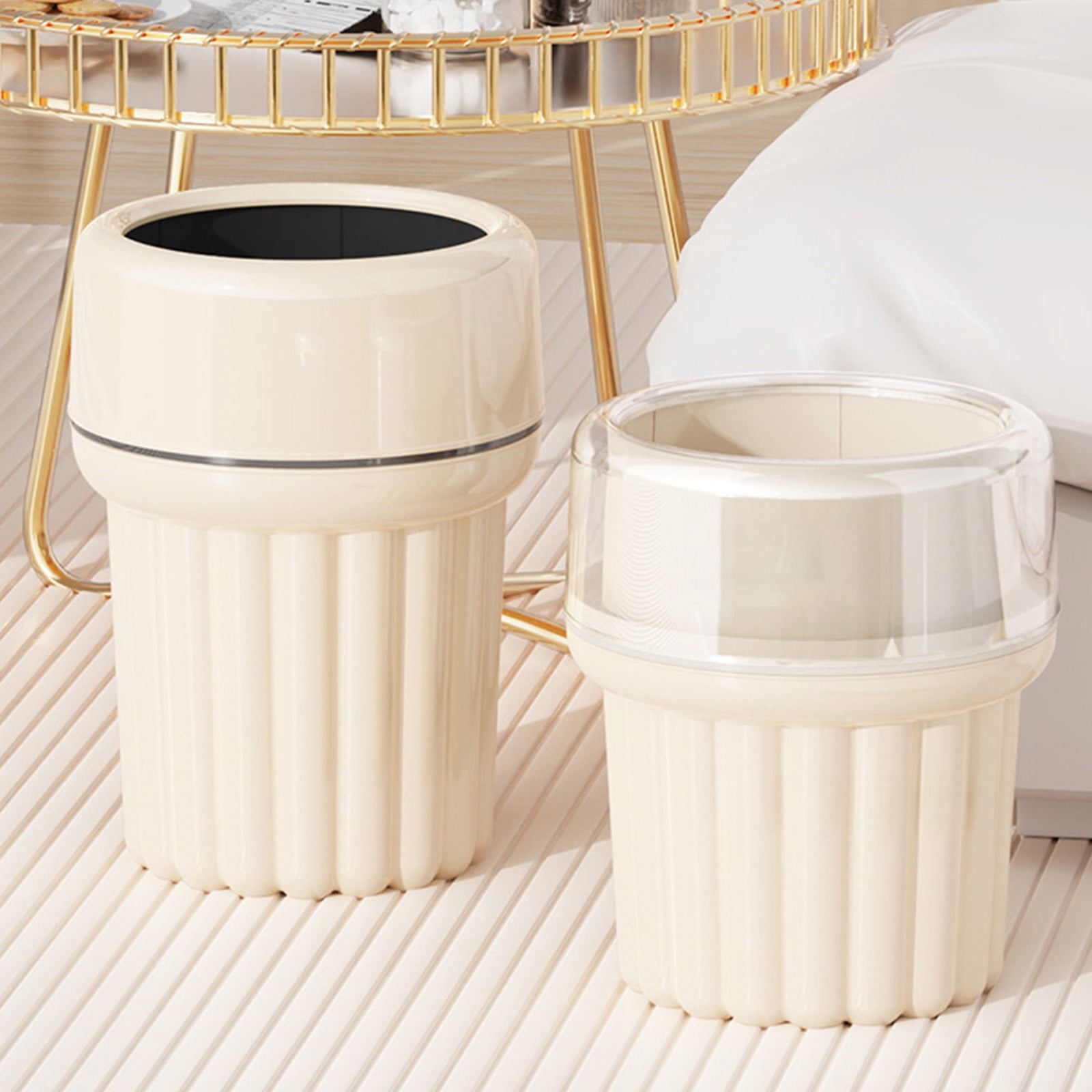 Viflosae Kitchen Trash Cans Trash Bin Odor Control Plastic Round Trash ...