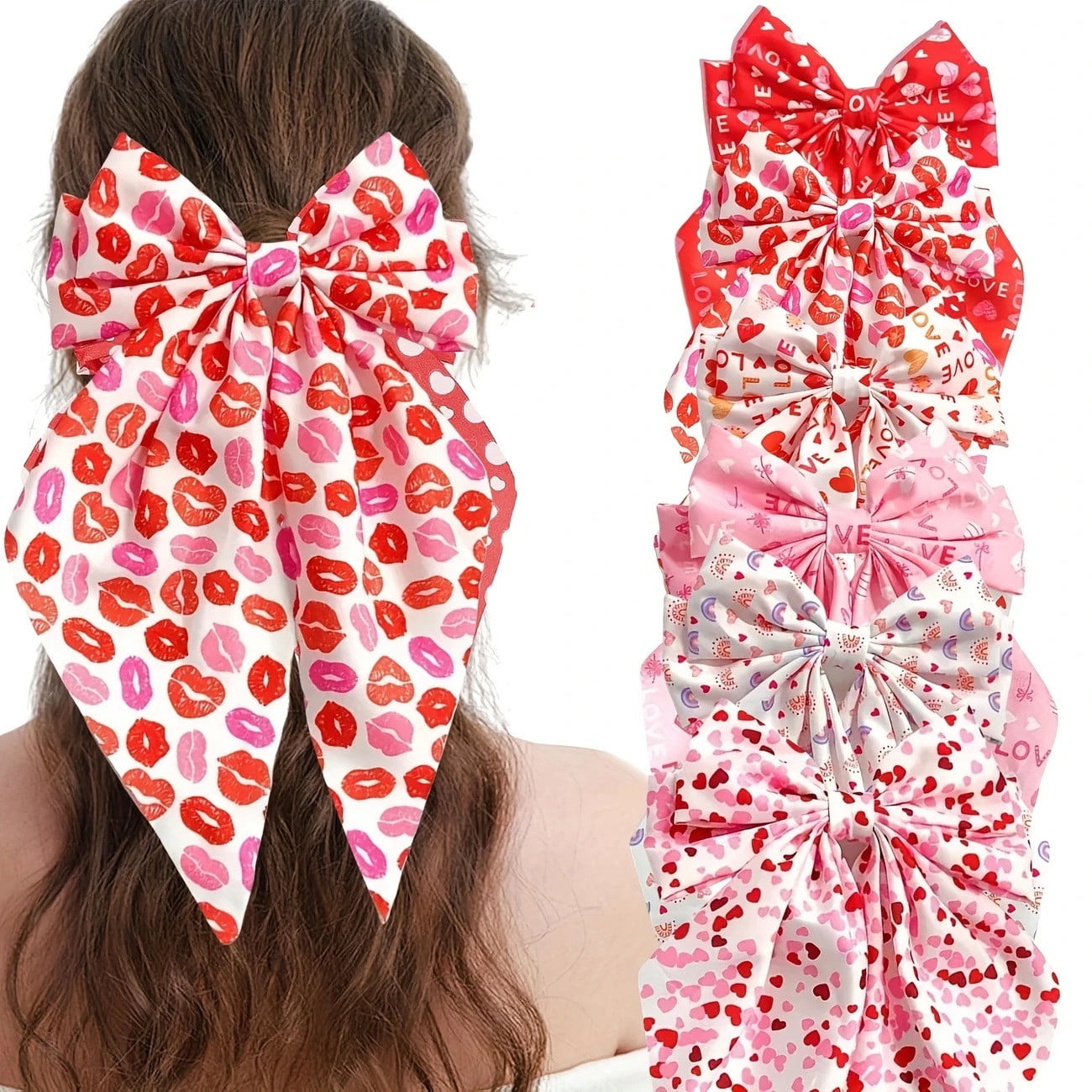 Viflosae Hair Claw Clips for Women Valentines Gift Day Bow Hair Clip ...