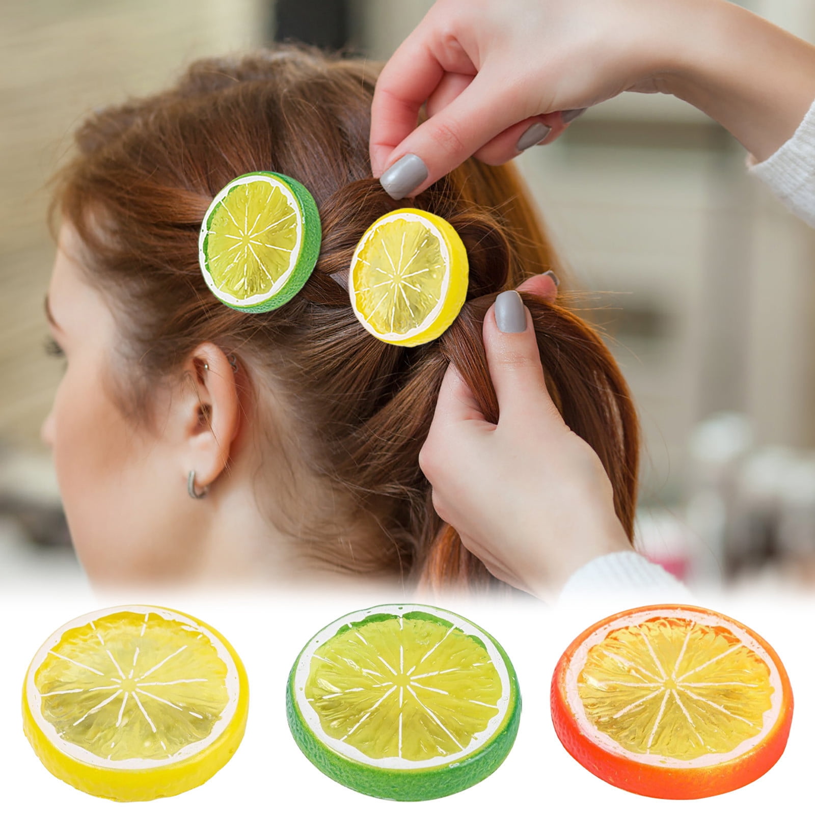 Viflosae Hair Clips Claw Clip Round Elastic Hair Bundle for Cute Fruit ...