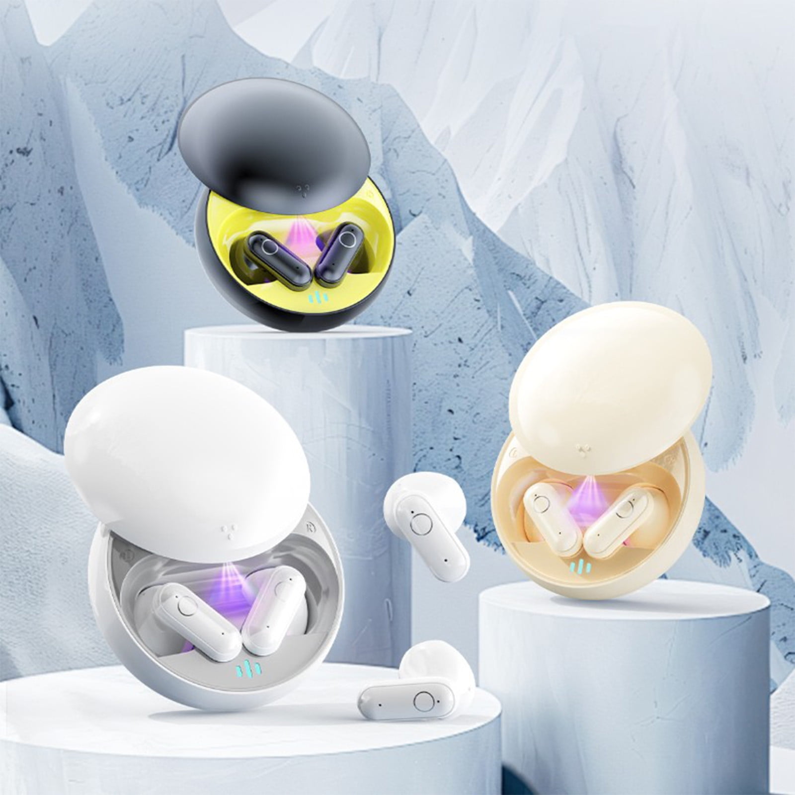 Viflosae Headphones Wireless Short Stemmed True Wireless Bluetooth ...