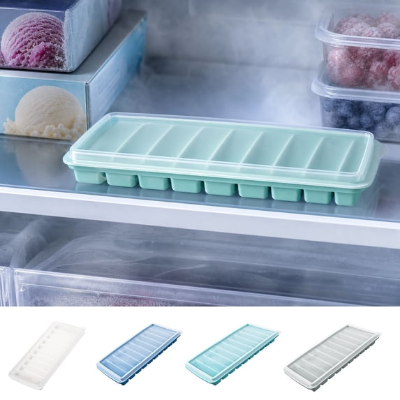 Viflosae Ice Tray Ice Trays Silicone 10 Compartment Long Strip Ice Tray ...