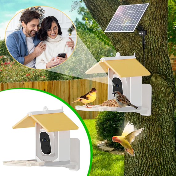 Viflosae Intelligent Recognitions Bird Feeder Solar Low- Waterproof ...
