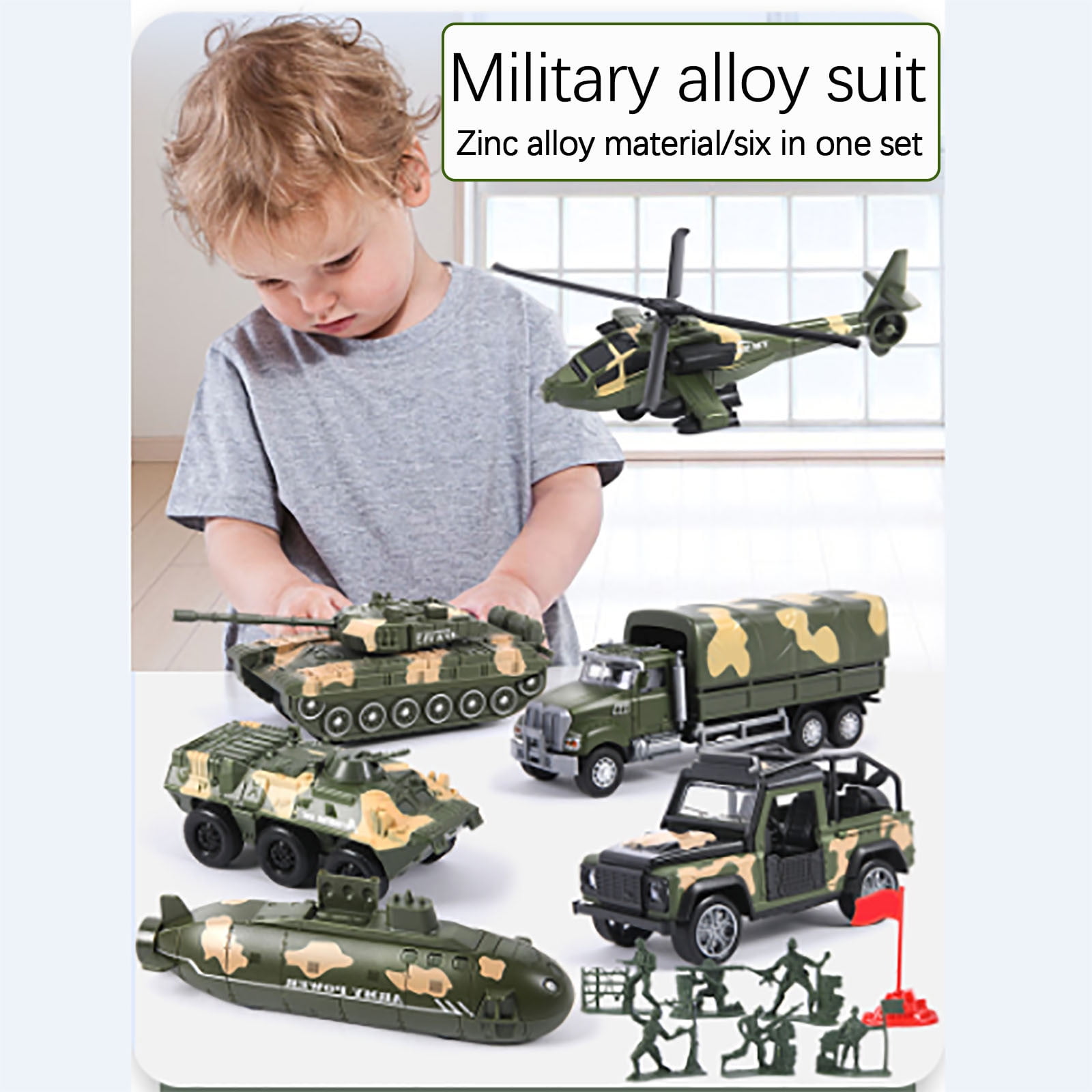 Viflosae Kids Toys Boys 6-8 Diecast Military Vehicle Toy, 4-piece ...
