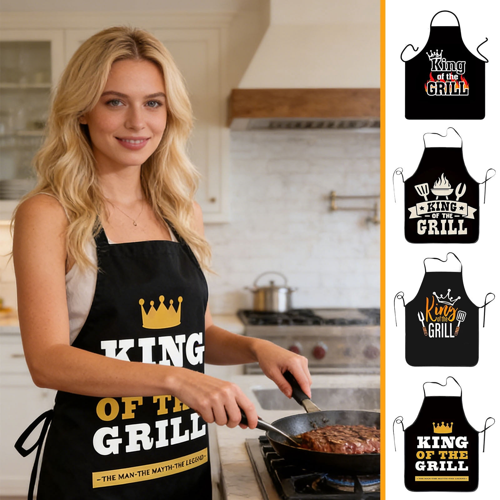 Viflosae Kitchen Apron Aprons Wear Sleeveless Neck Hanging Adult Apron ...