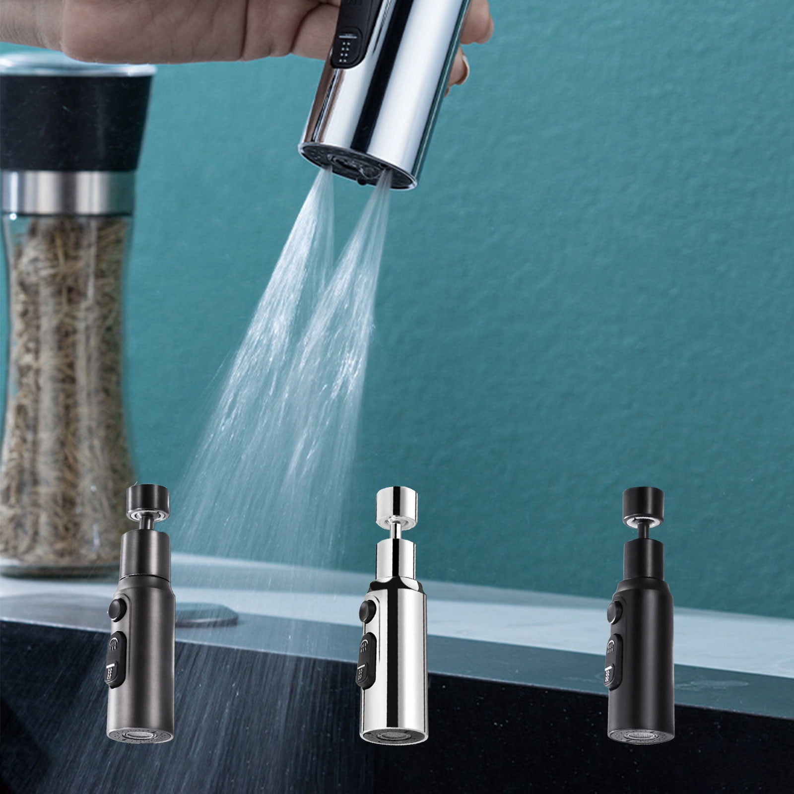 Viflosae Kitchen Faucet Extender Scra Proof Water Nozzle Rotating ...