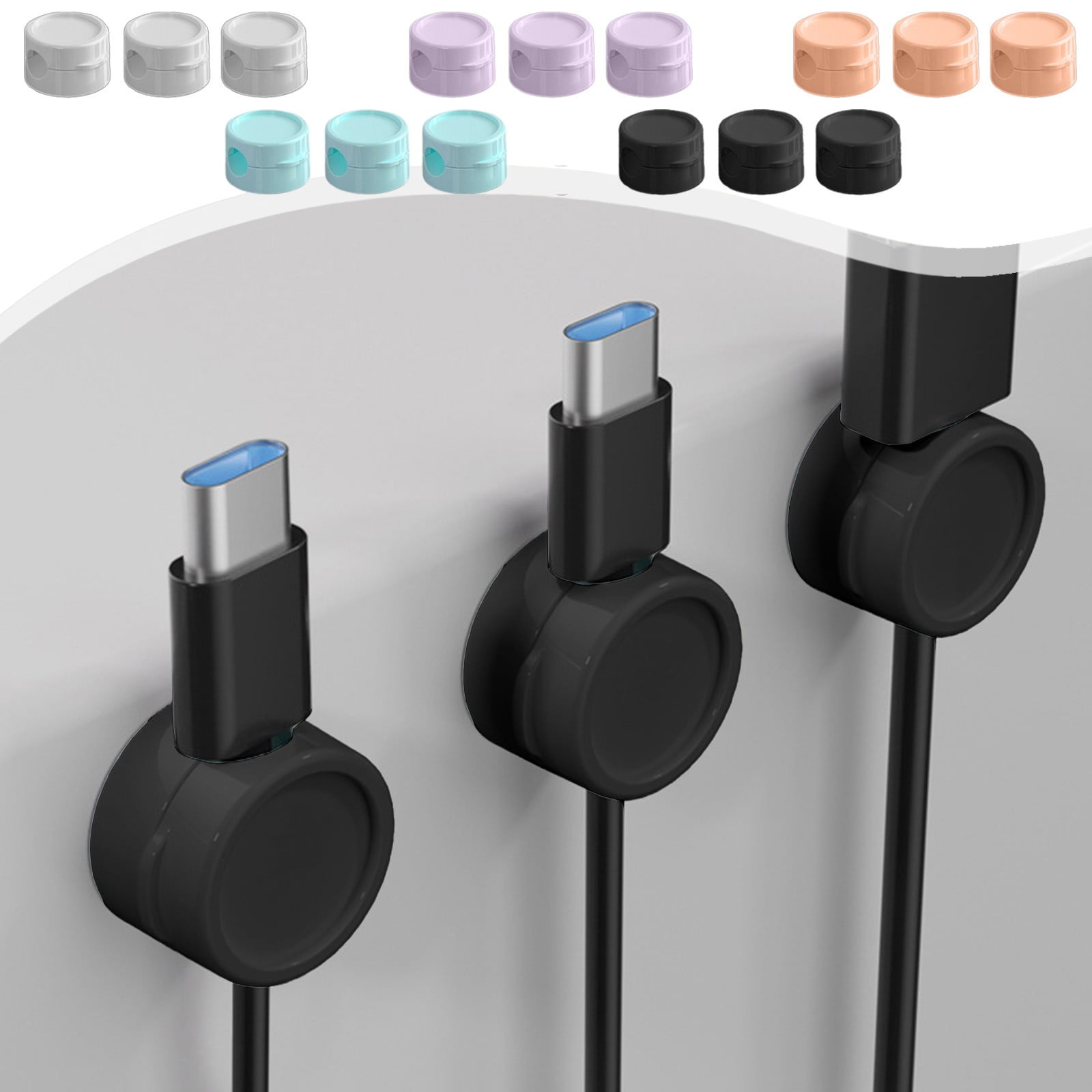 Viflosae Magnetic Circular Cable Organizer Set 3 Solid Color Desktop ...