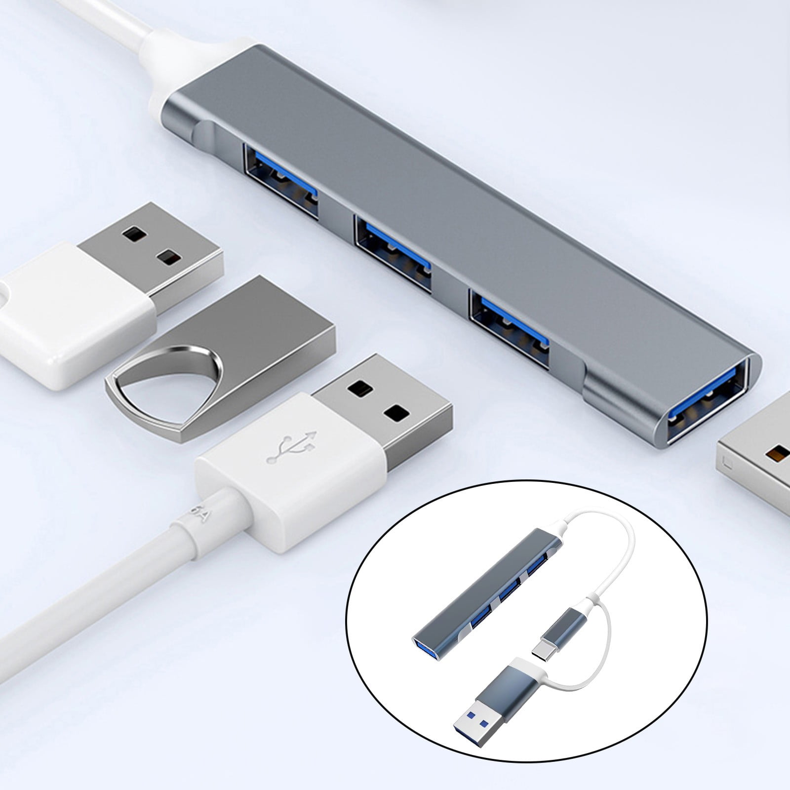 Viflosae Mini USB Hub Extensions, 4 Port USB 3.0 Hub, 2.0 Hub, USB ...