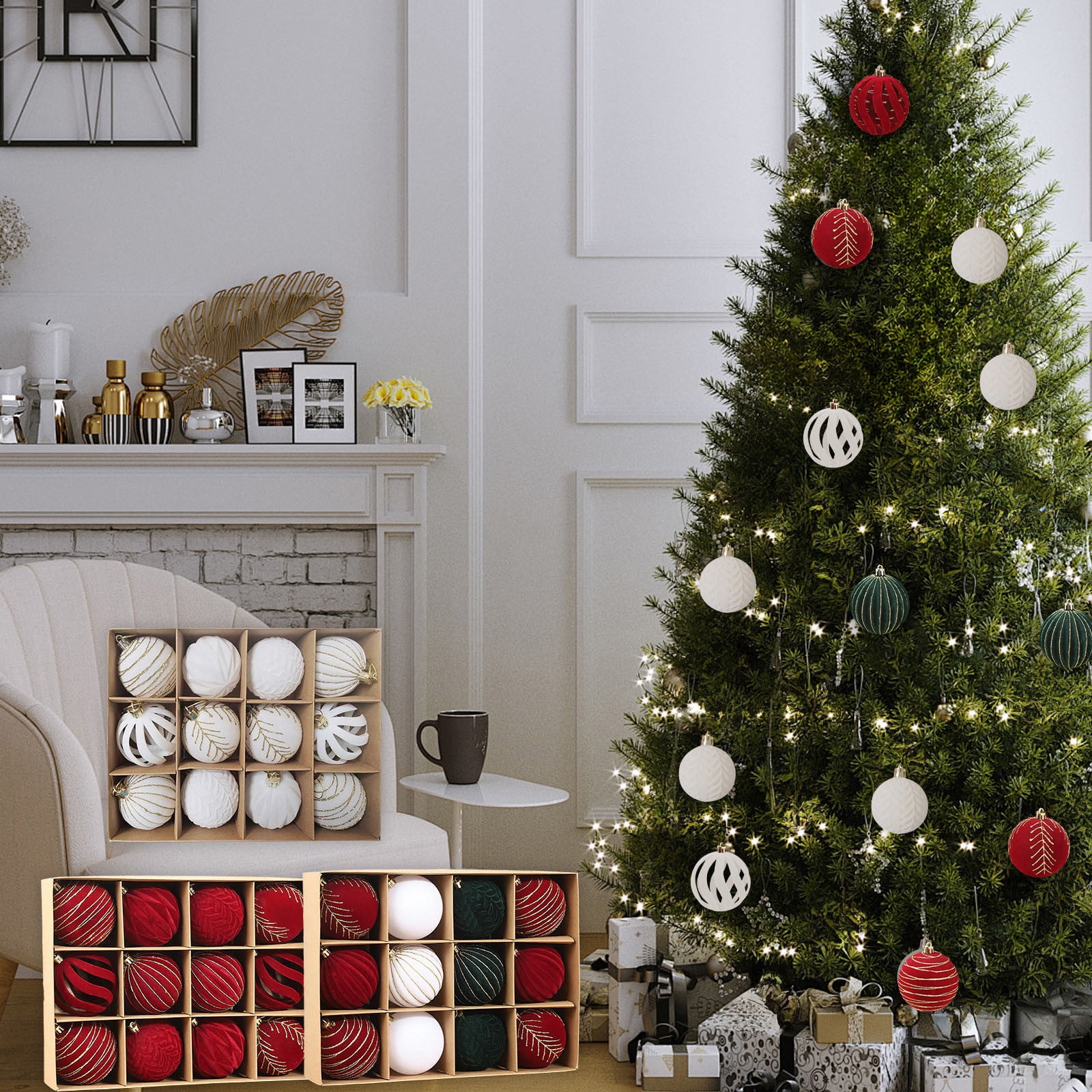 Viflosae Outdoor Christmas Decorations Christmas Tree Ornaments 6CM ...