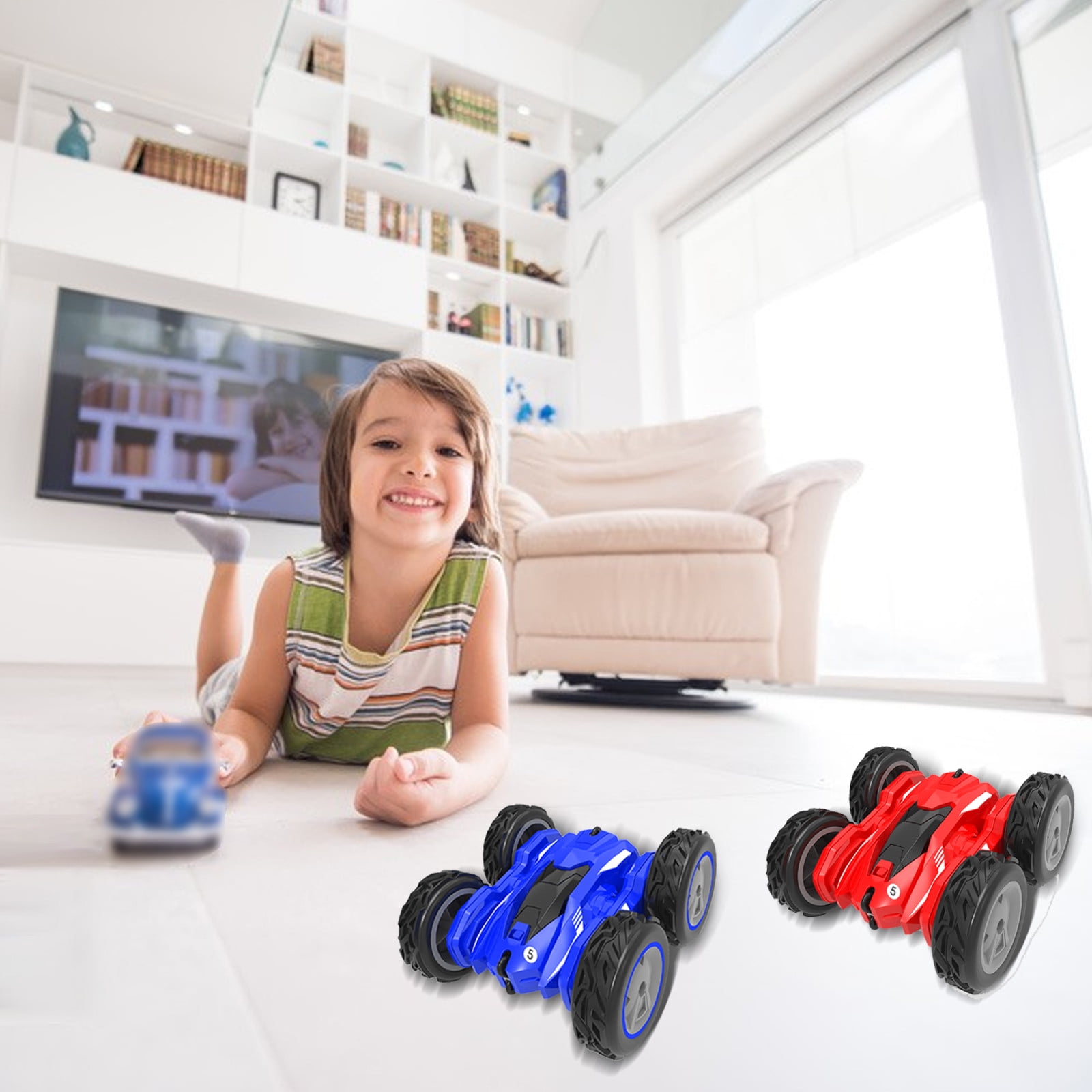 Viflosae Rc Truck Remote Control Car Double Sided 360°Rotating 4WD RC Cars With Headlights 2 ...