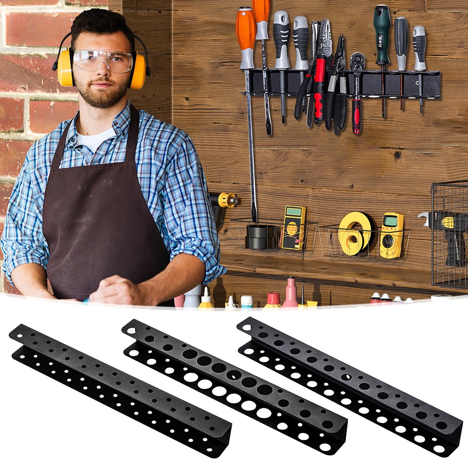 Viflosae Screwdriver Organizer Rack 2 Pack Heavy Duty Metal Wall Mount ...