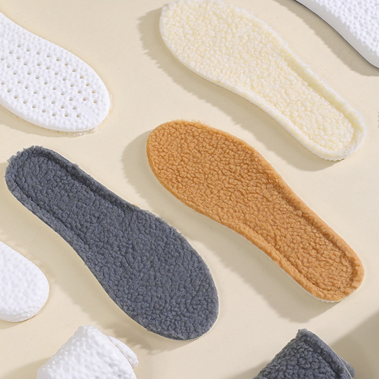Viflosae Shoe Inserts Men Shoe Insert Thermal Wool Insoles with Airflow ...