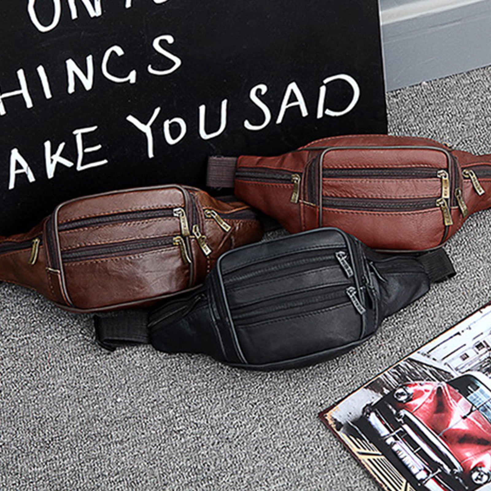 Viflosae Shoulder Bag for Men Travel Sling Bag for Men Leather Waist ...