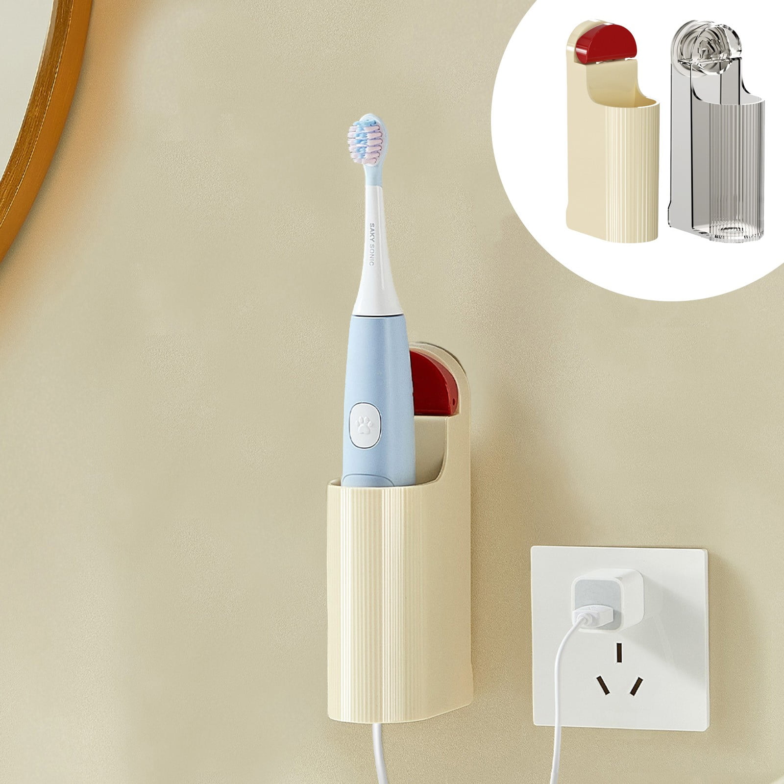 Viflosae Toothbrush Organizer Wall Shelves Toothbrush Rack Double Sized ...