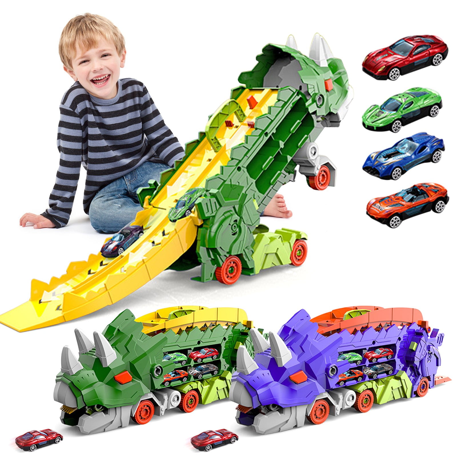 Viflosae Toys for Ages 2-4 Dinosaur Truck Toys For Kids Transforms With ...