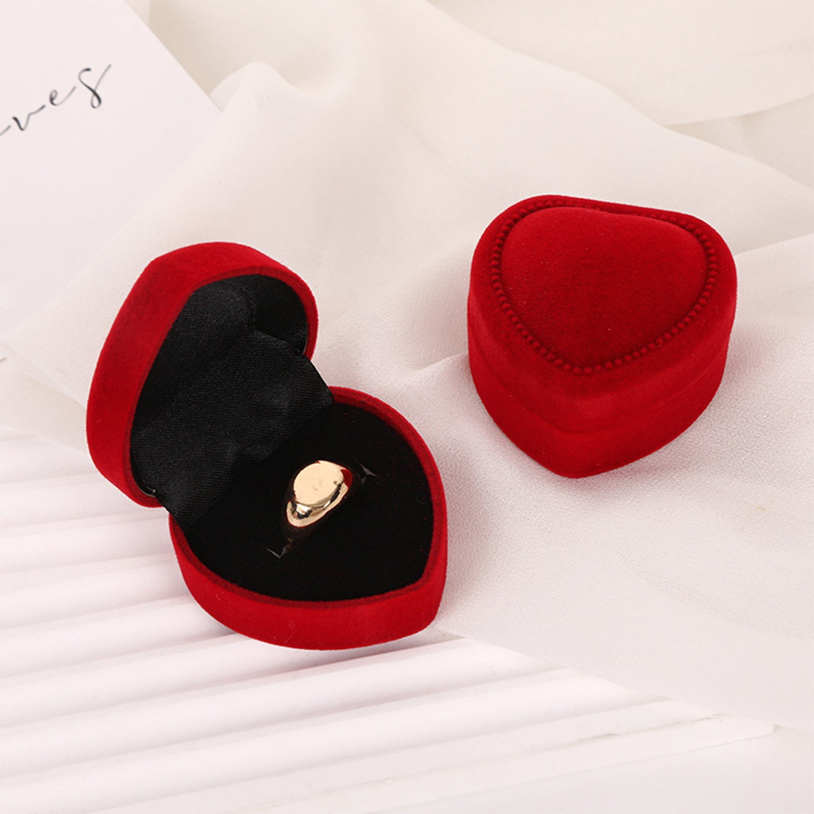 Viflosae Valentine's Day Heart Flocking Gift Box Wedding Gift Box Heart ...