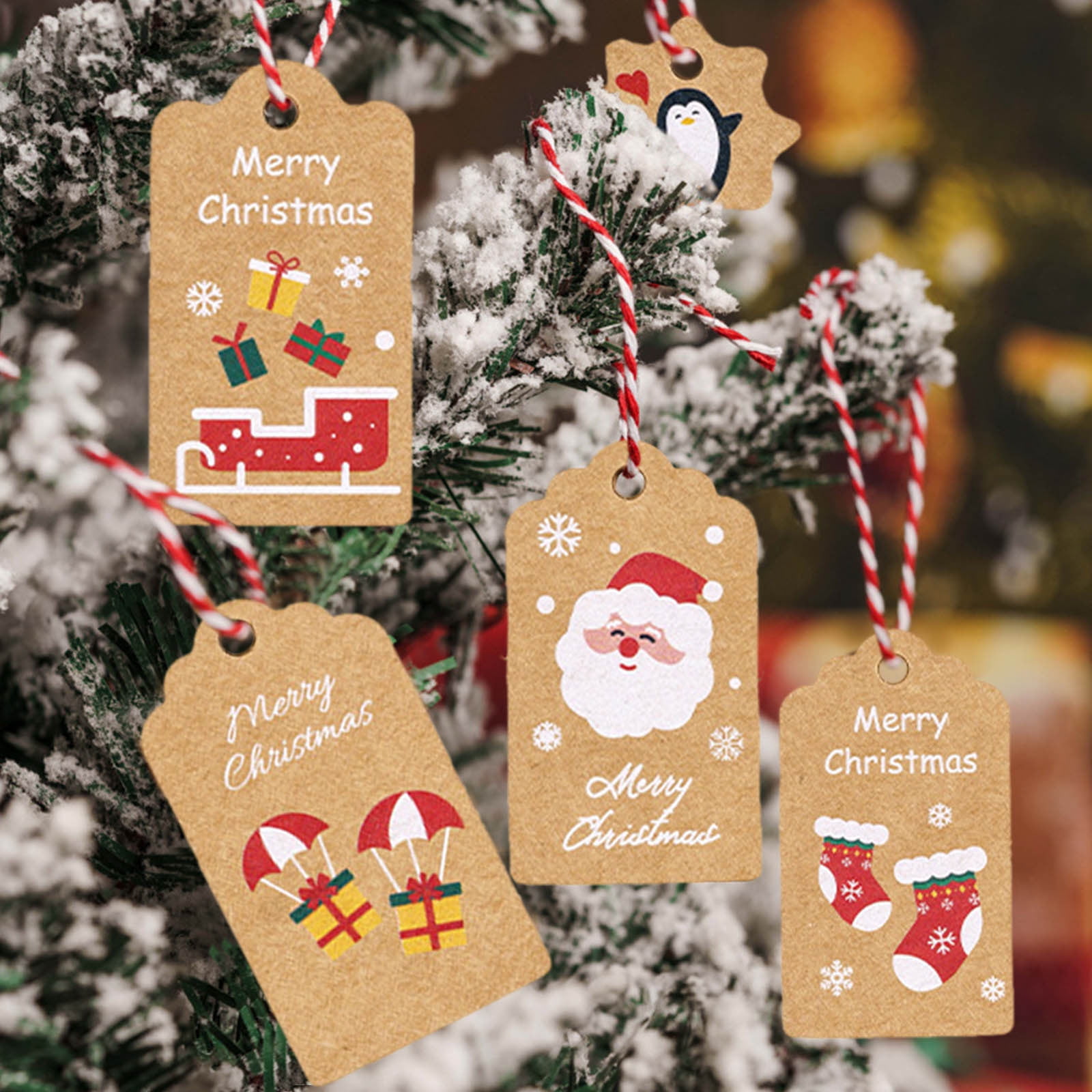 Viflosae Vintage Christmas Decor 50/100 PC Christmas Tags From Santa ...