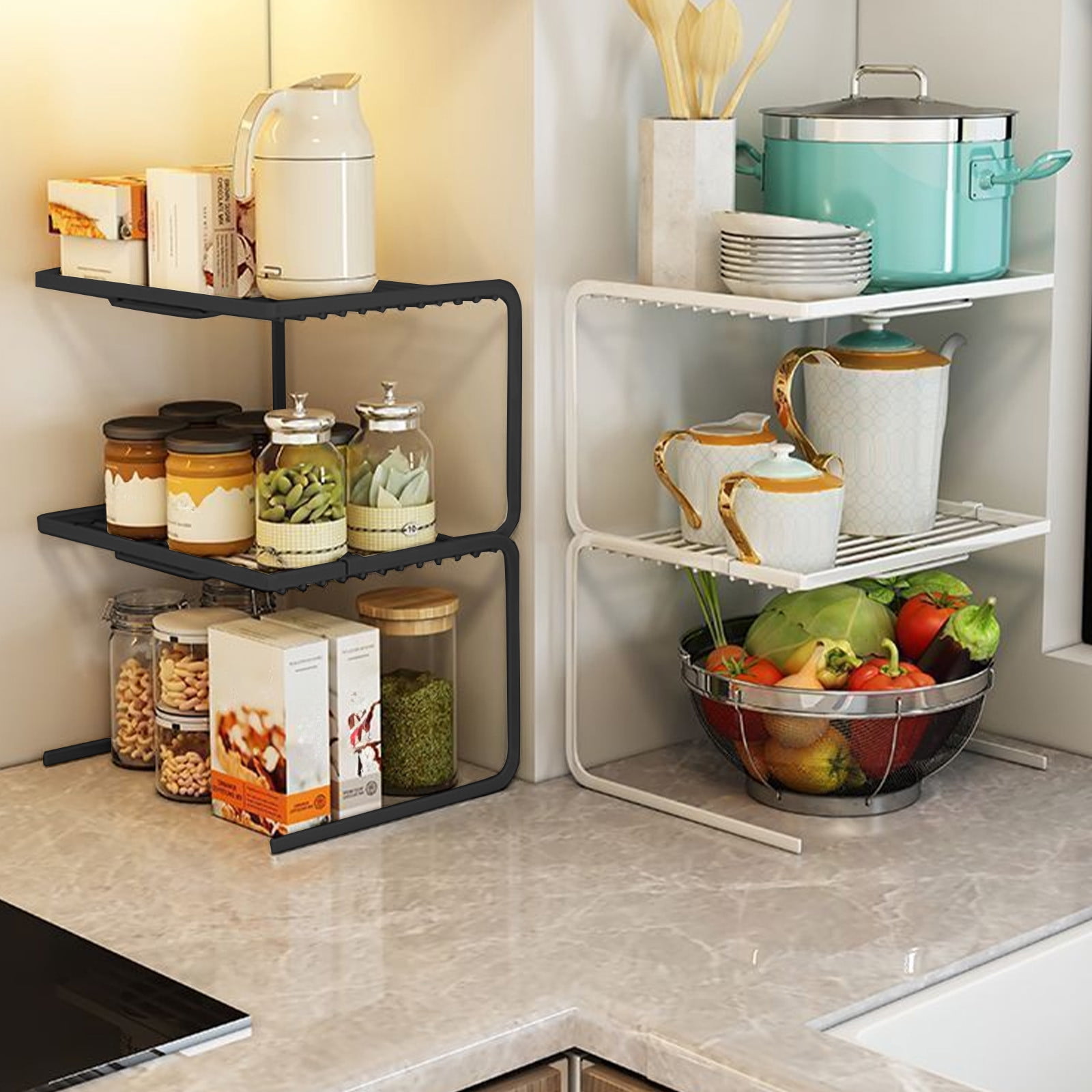 Viflosae Wall Shelf Corner Shelf Adjustable 3 Tier Pot Rack Space ...