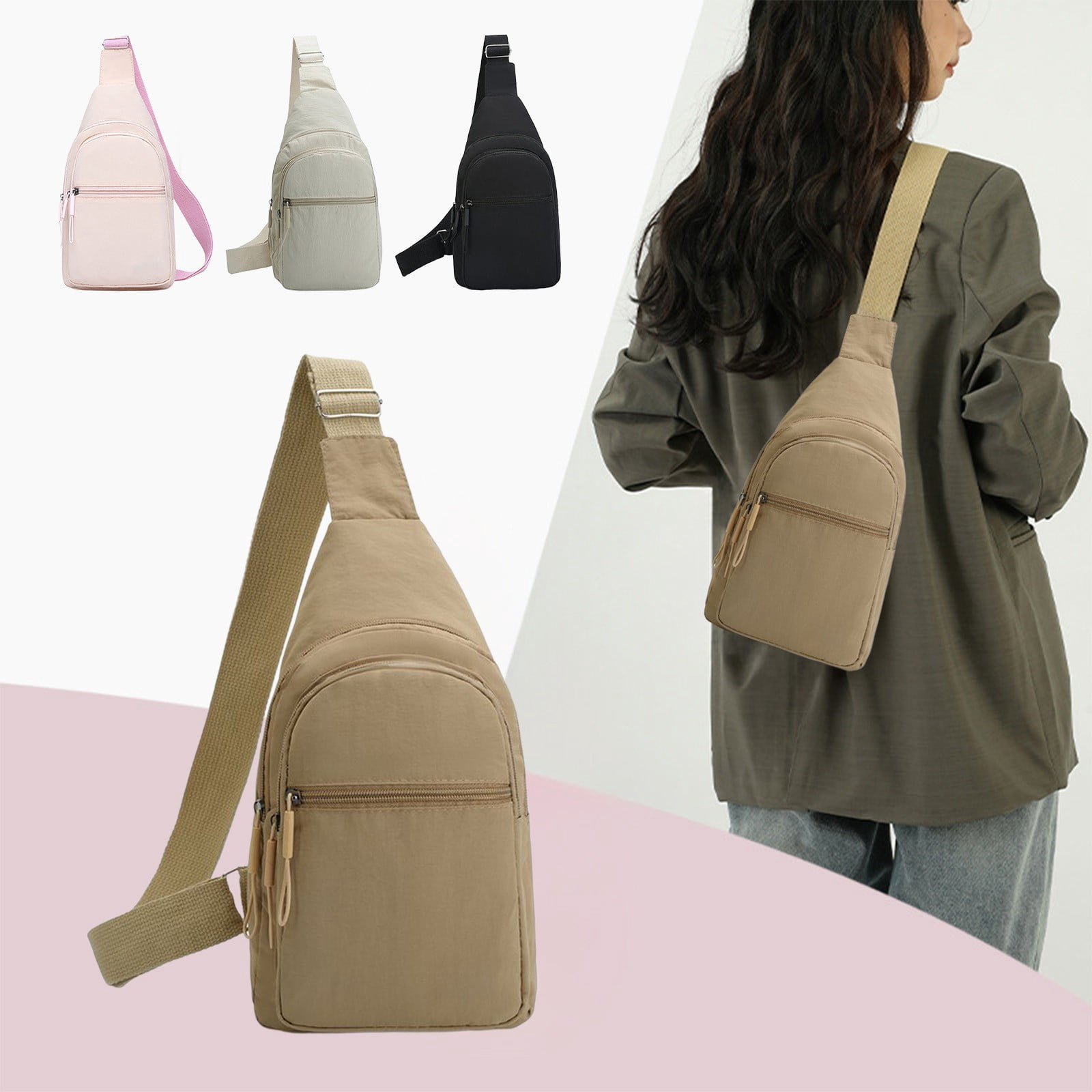 Viflosae Womens Sling Bag Chest Pack Chest Bag Fabric Material ...