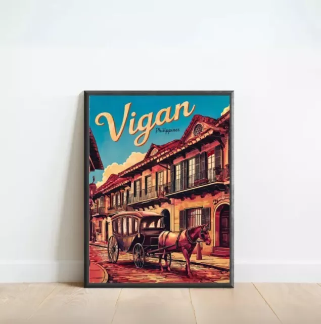 Vigan Vintage Travel Poster - Vigan Print, Philippines Wall Art NO ...