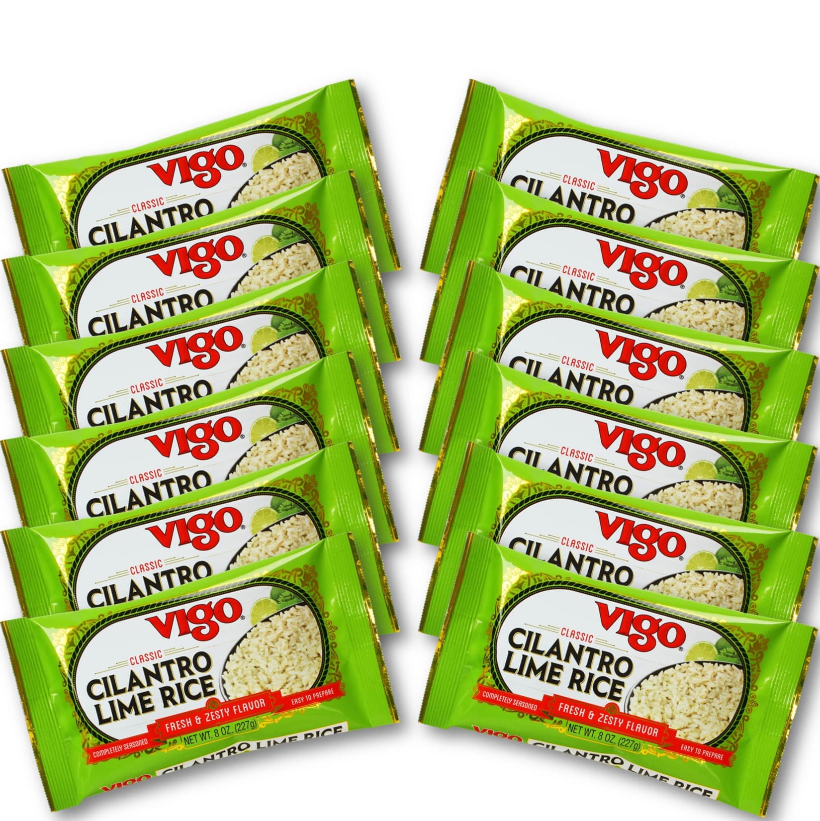 Vigo Foods Cilantro Lime Rice, Fresh Zesty Low Fat Seasoned, 8oz Pack ...