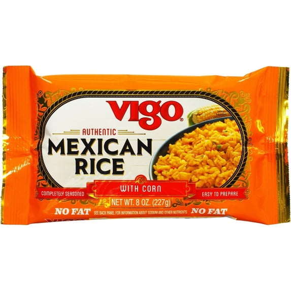Vigo Authentic Mexican Rice with Corn, No Fat, 8oz (Mexican, 8 Ounce ...