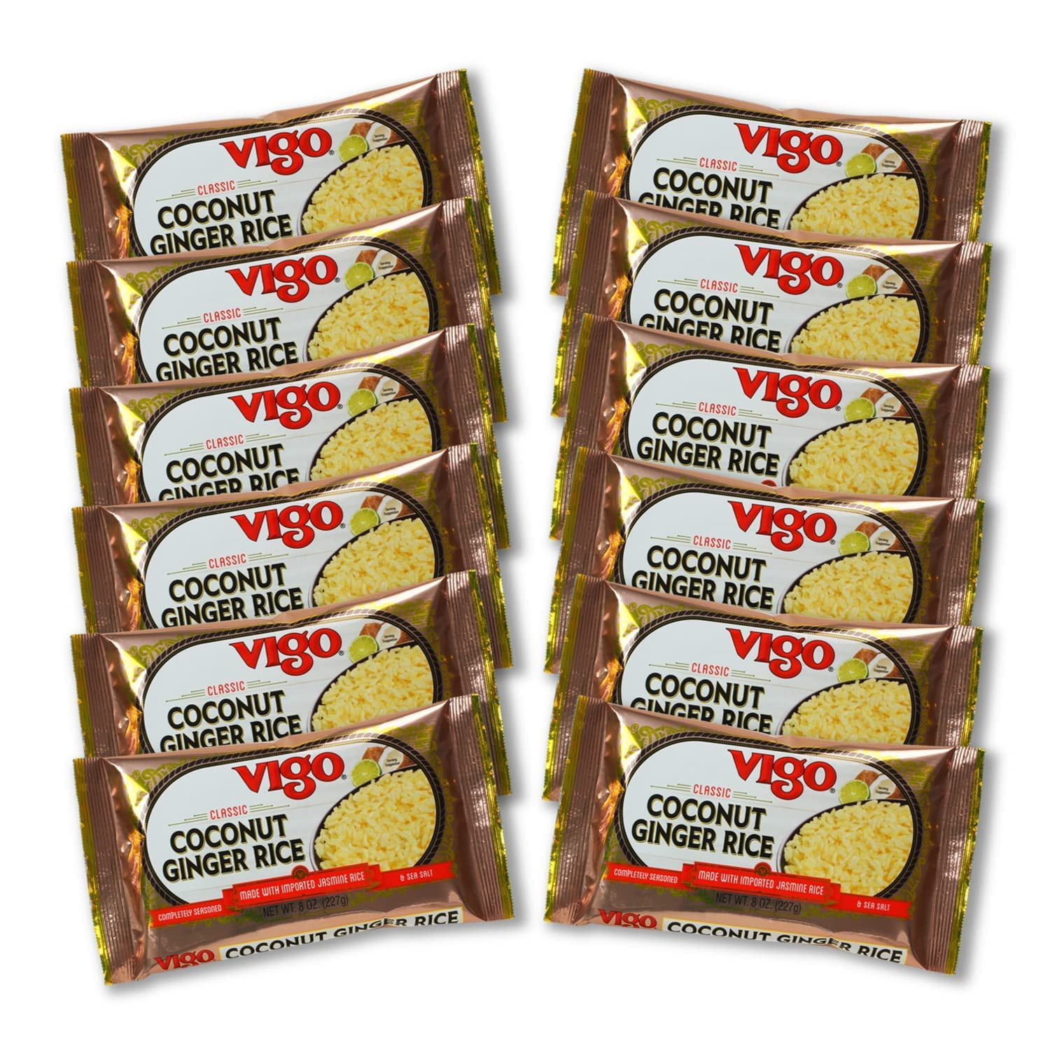 Vigo Foods Coconut Ginger Rice, 8 oz Pack of 12, Easy to Prepare ...