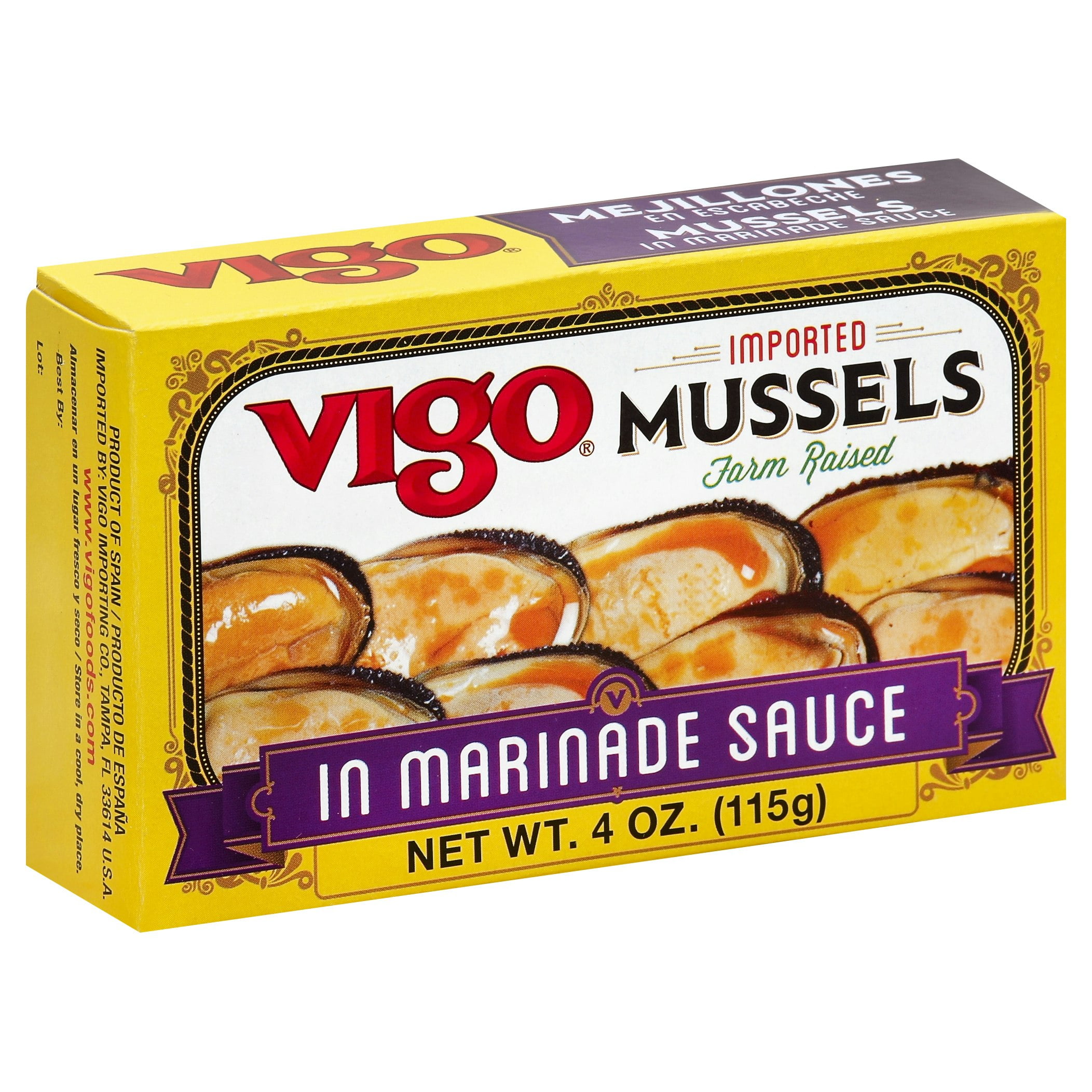 Vigo Escabeche Mussels 4 oz (Pack of 10) - Walmart.com