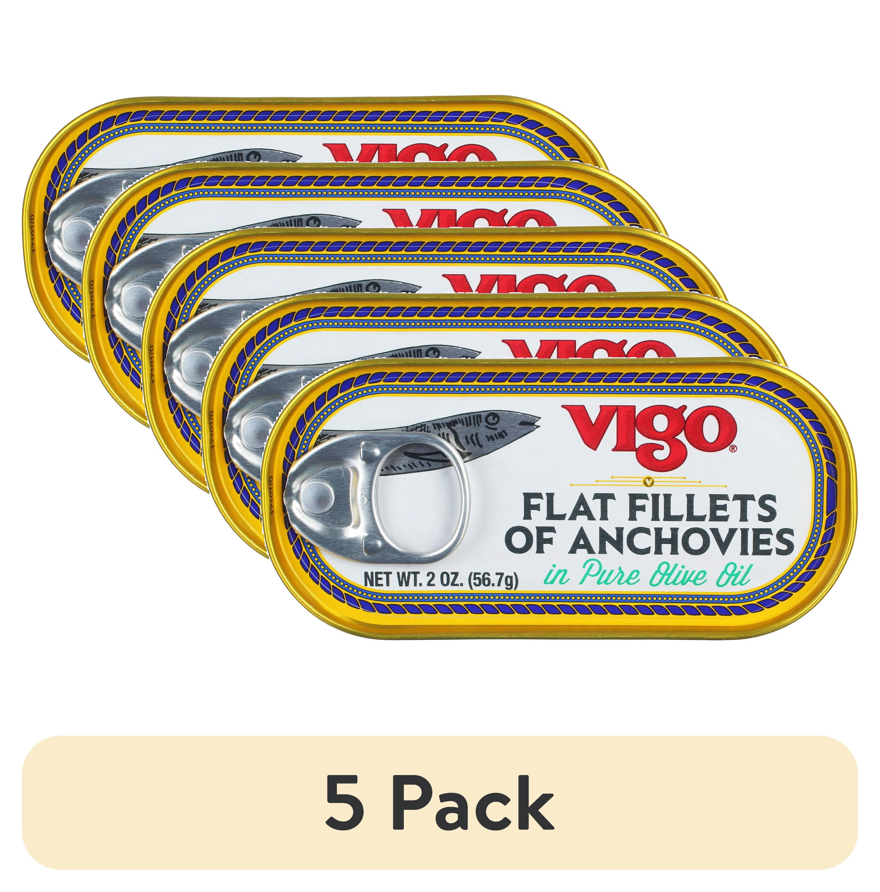 (5 pack) Vigo Flat Fillets of Anchovies, 2 oz - Walmart.com
