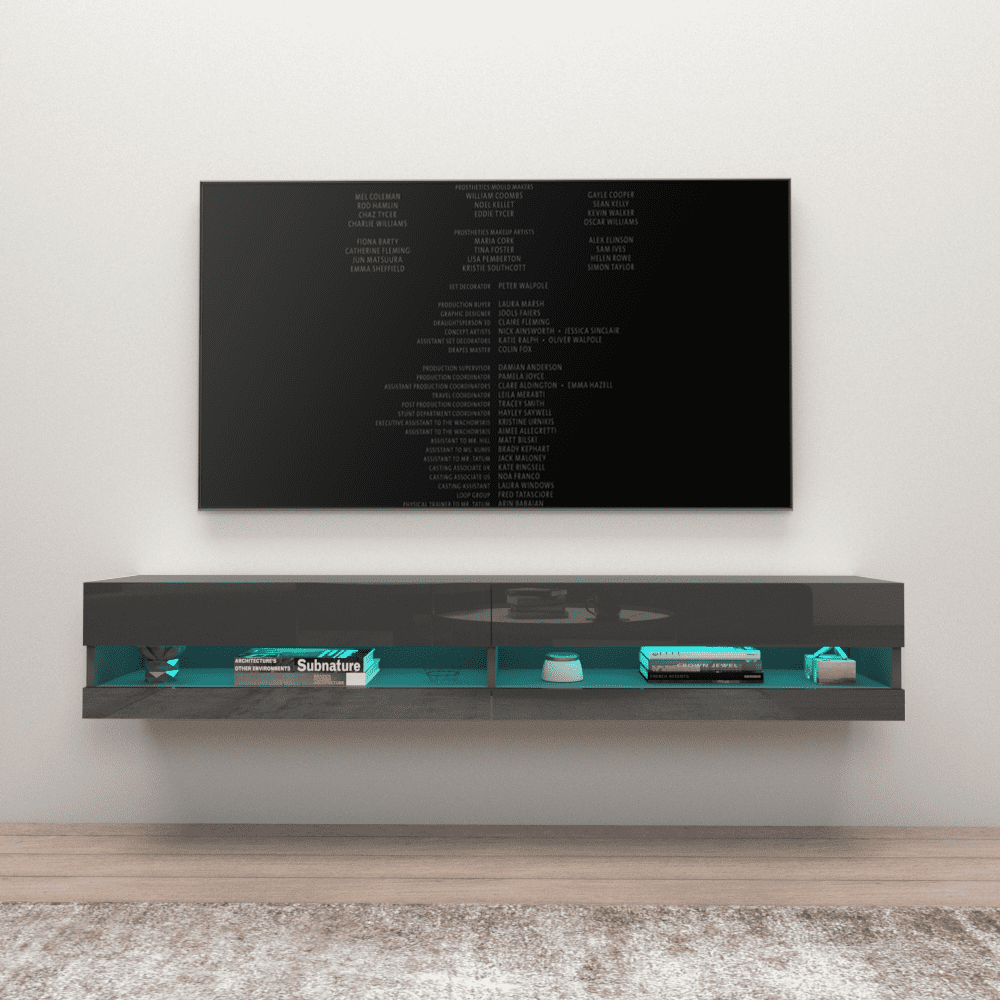 Vigo Floating TV Stand for TVs up to 80", Modern High Gloss 71 ...