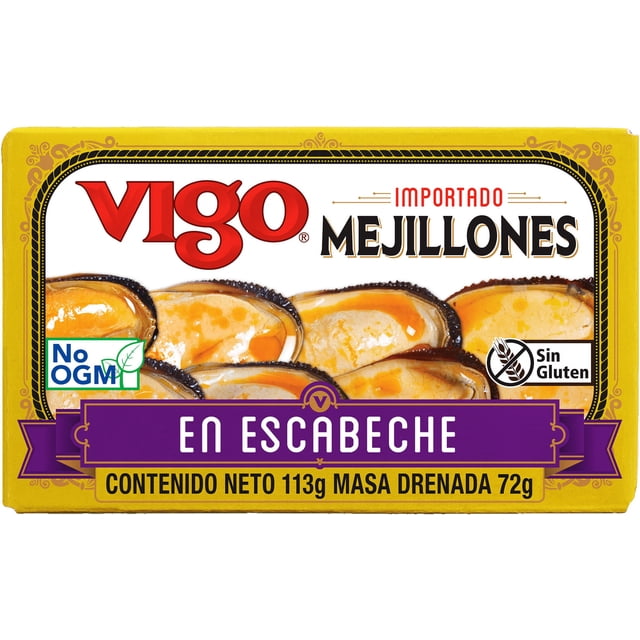 Vigo Imported Mussels in Marinade Sauce, 4 oz Can, 14g Protein ...