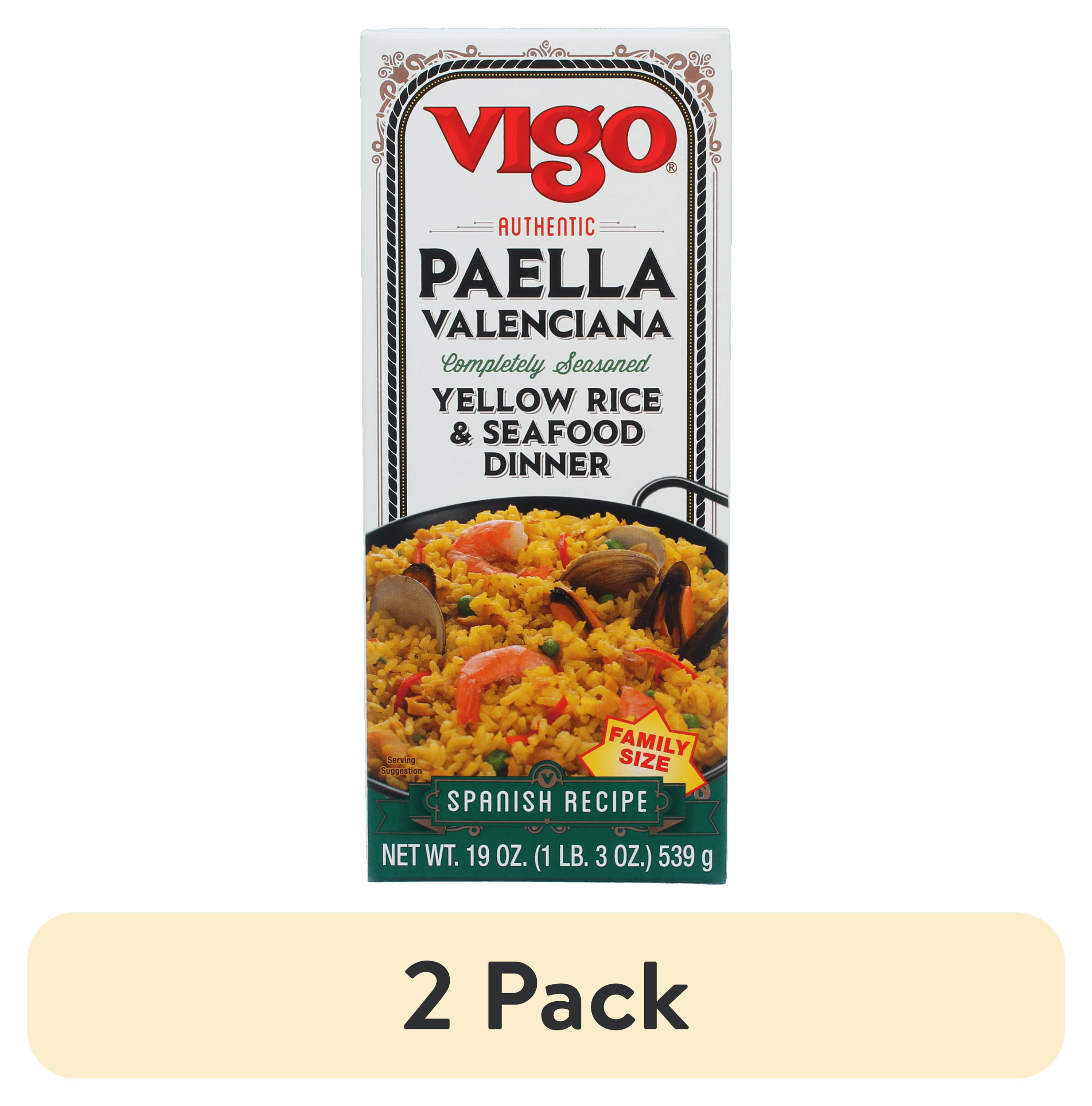 (2 pack) Vigo Paella Valenciana Yellow Rice & Seafood Dinner, 19 oz ...