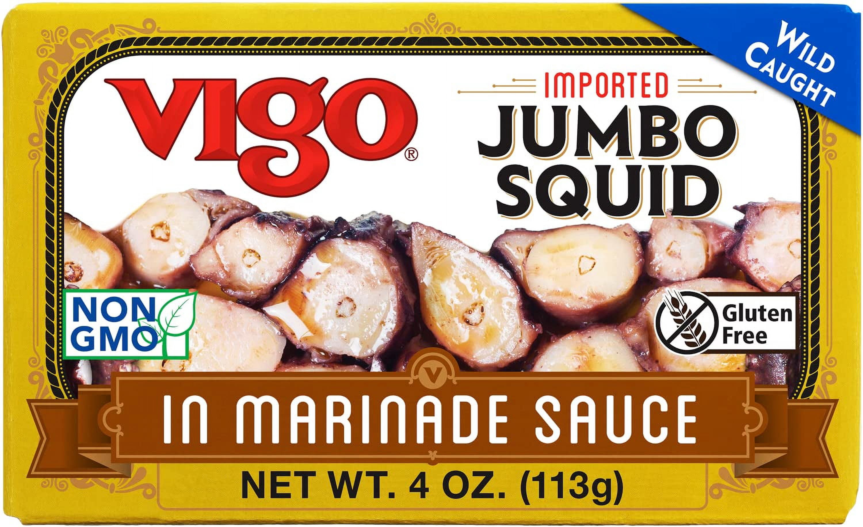 Vigo Premium Imported Canned Seafood, Jumbo KKS1 Squid in Marinade ...